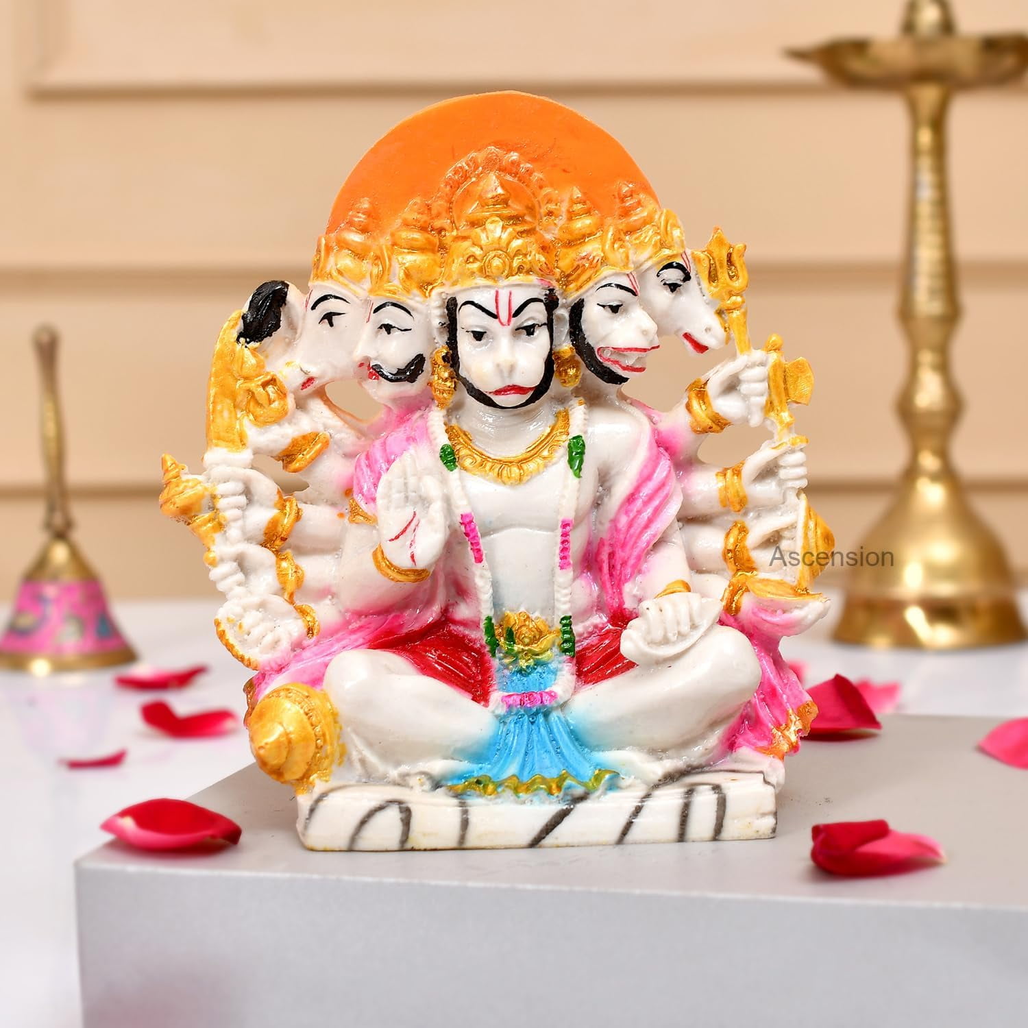 Zig Zag Lord Panchmukhi Hanuman ji Murti/Statue Sankat Mochan Polyresin ...