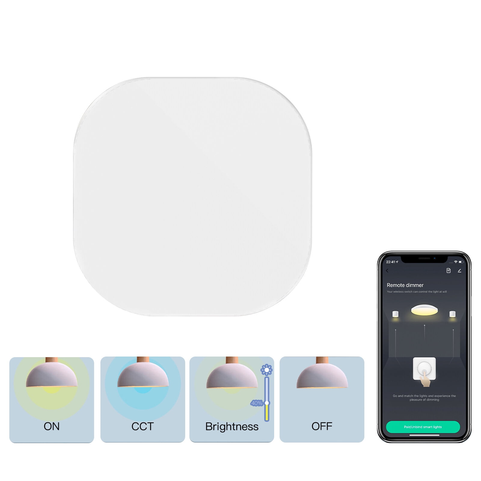 ZigBee Smart Switch Push Button Wireless Scene Switch Tuya/ Smart Life APP Remote Control Multi ...