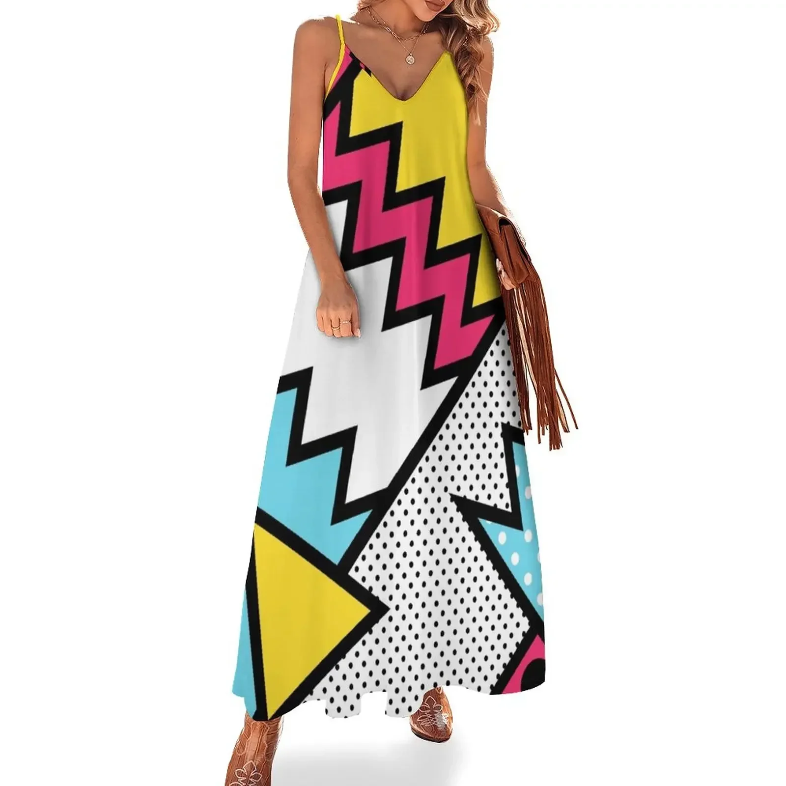 ZigZag 80s Memphis Pattern Sleeveless Dress elegant dress elegant women ...