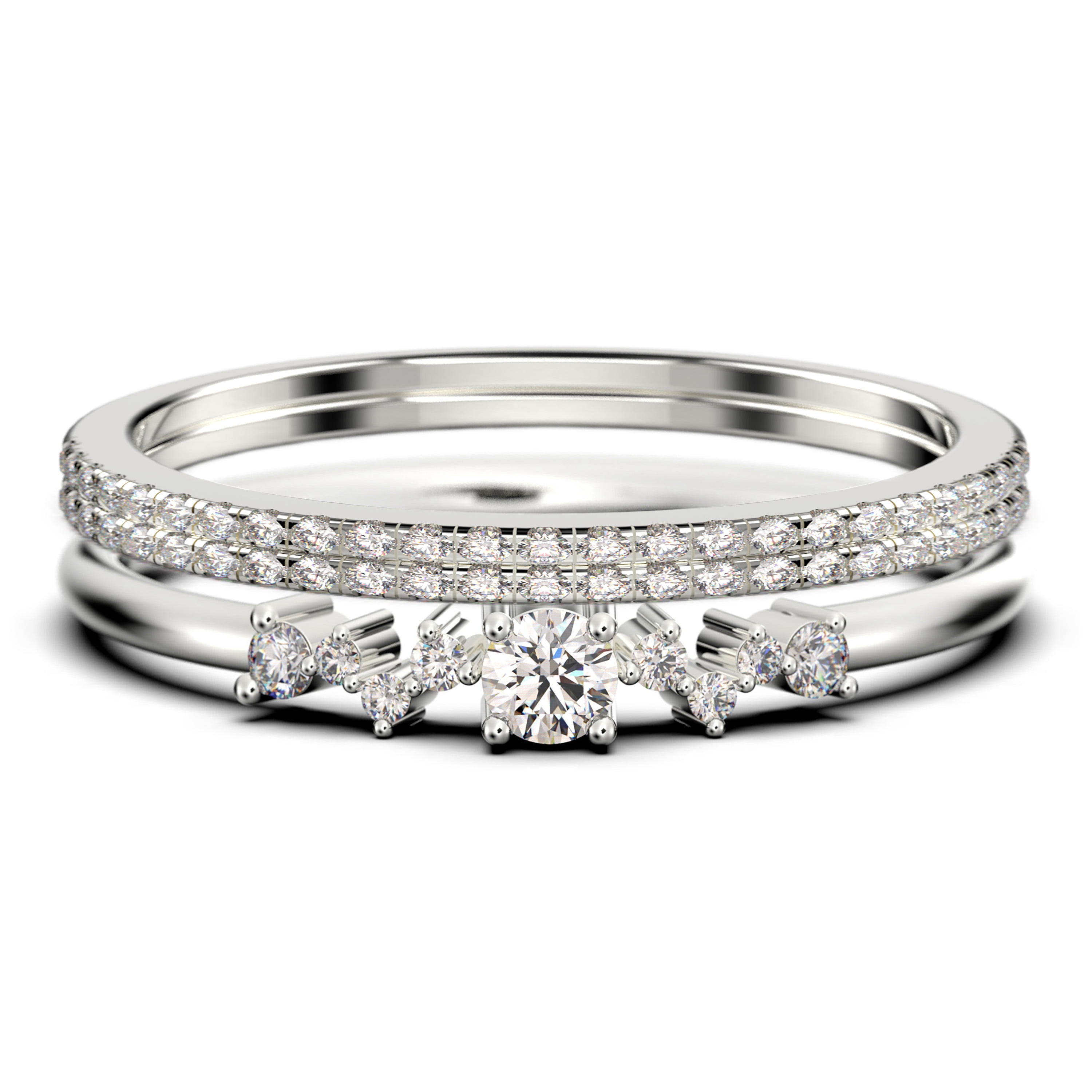 ZigZag Style 1.60 Carat Round Cut Diamond Moissanite Unique Style Engagement Ring, Slim Ring ...