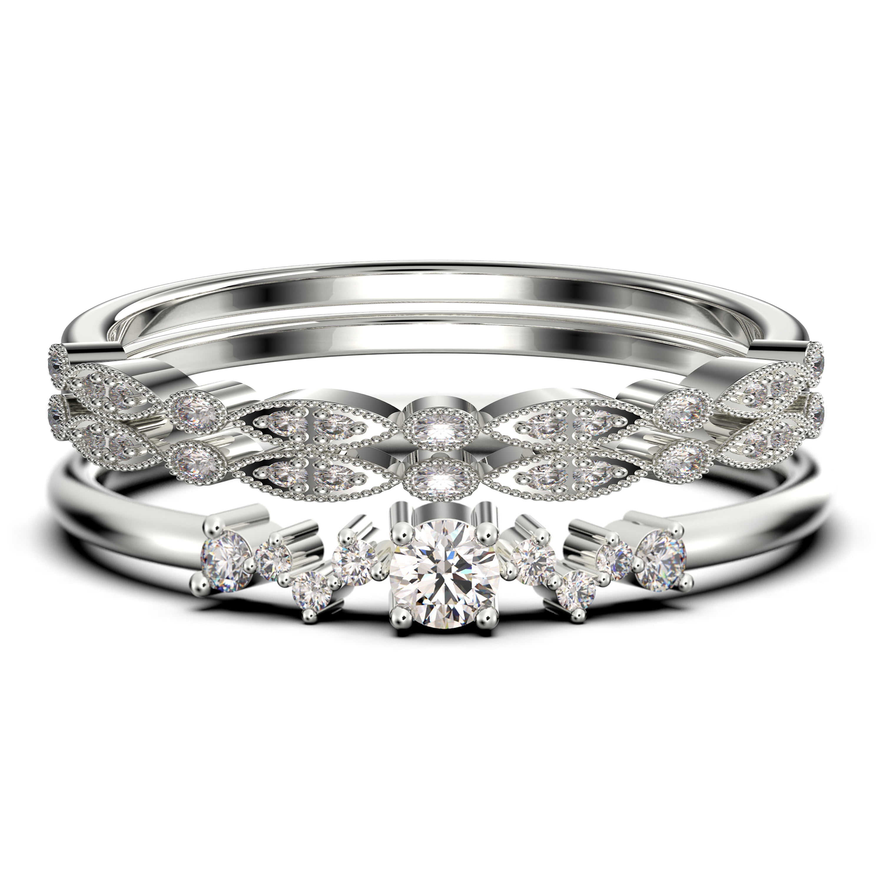 ZigZag Style 1.60 Carat Round Cut Diamond Moissanite Unique Style ...