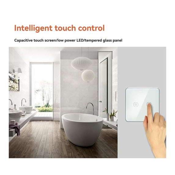Zigbee Light Switch with Aluminum Frame Glass Touch Switch Work with ...