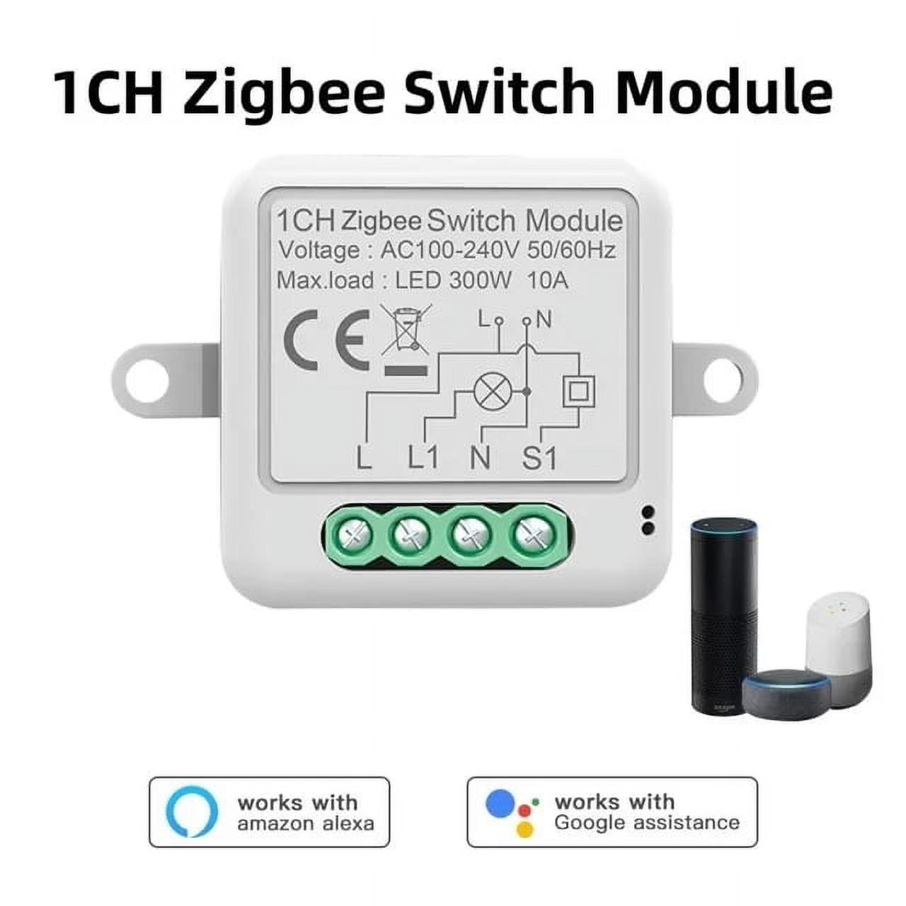 Zigbee Smart Light Switch Module 1 4gang Neutral Wire 2 Way Control Mini Diy Breaker Work With