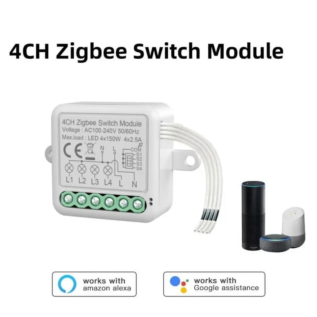 Zigbee Smart Light Switch Module 1 4gang Neutral Wire 2 Way Control Mini Diy Breaker Work With