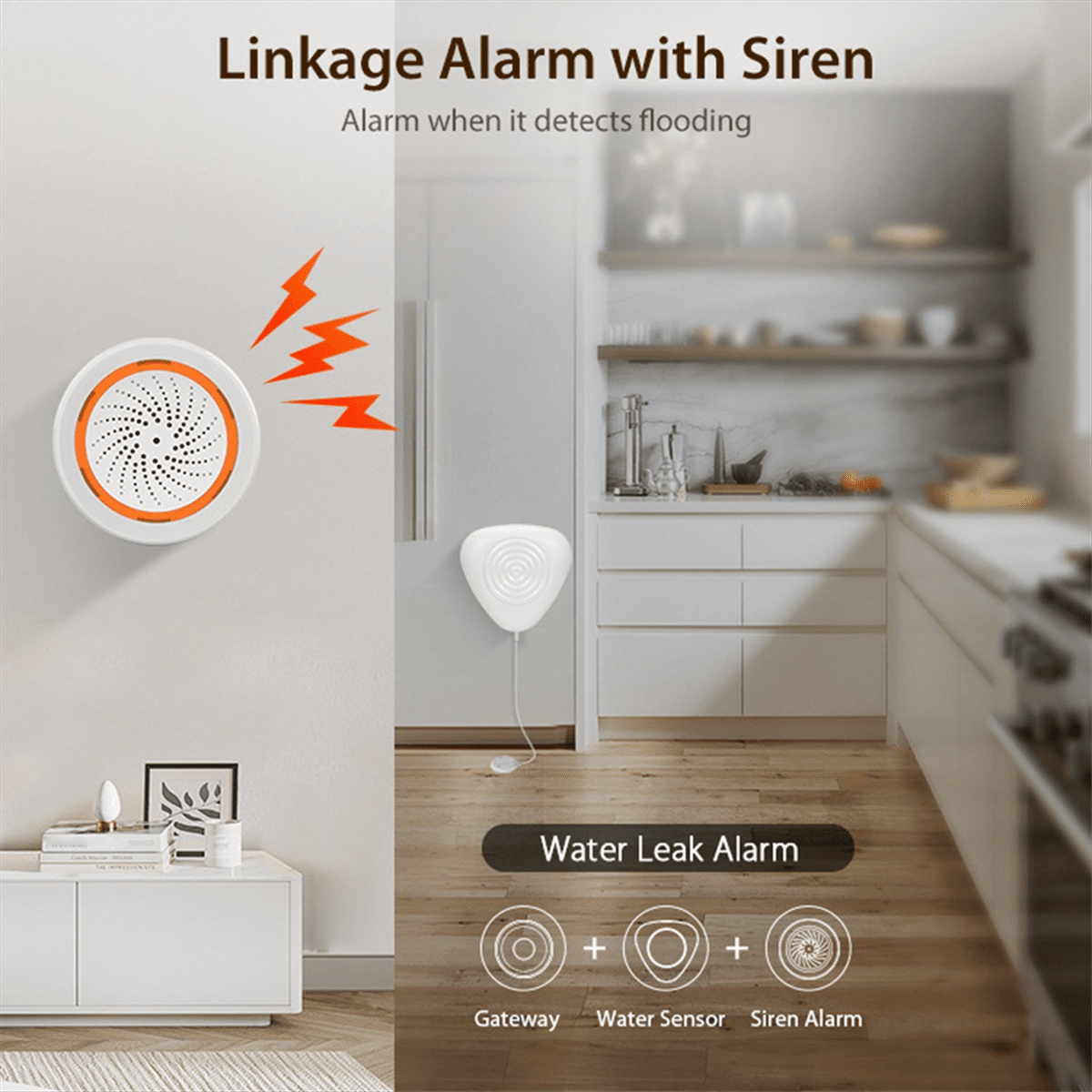 Zigbee Water Level Sensor Smart Leakage Alarm Detector Flood Alert ...