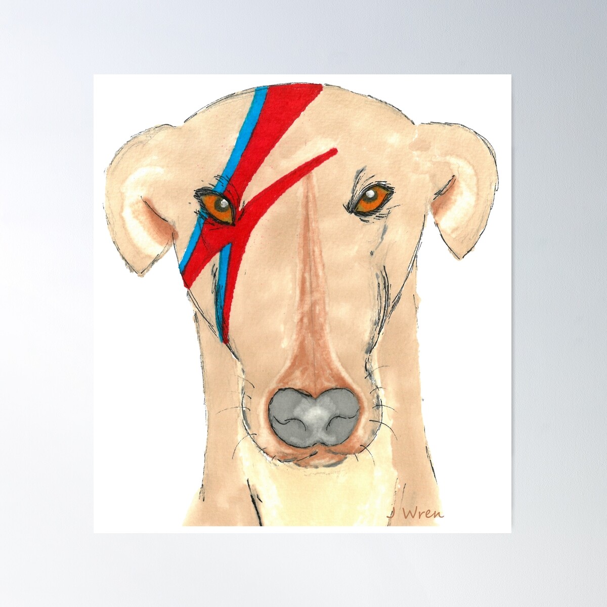Ziggy Stardog - Greyhound Poster, 24x36 UNFRAMED - Walmart.com