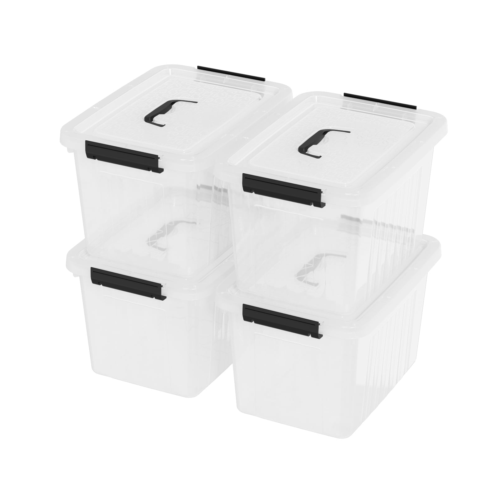 Ziglous 10 Quart Clear Plastic Storage Boxes with Handle, 4-Pack Clear ...