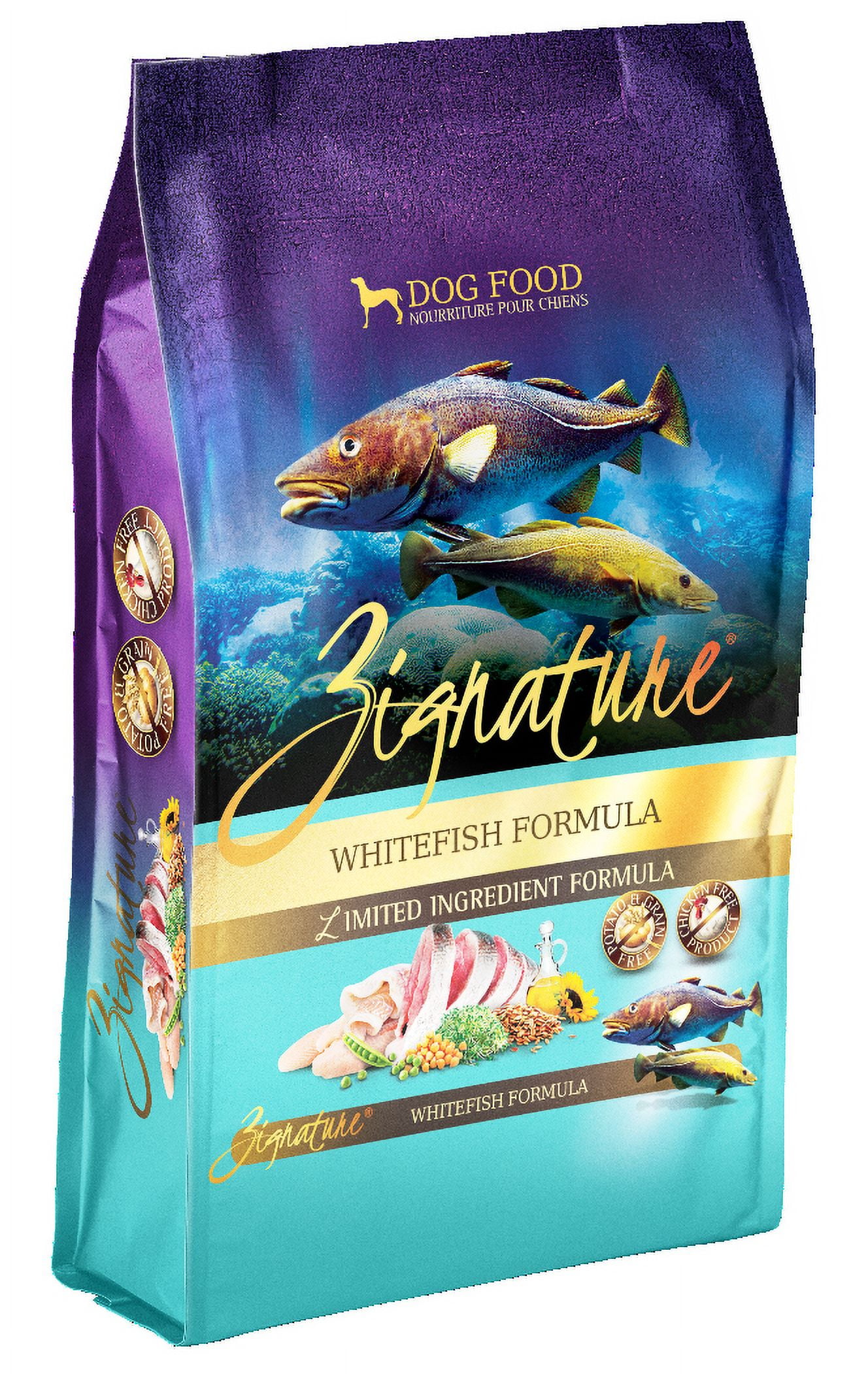 Zignature Whitefish Formula Dog Food Kibble 4# bag - Walmart.com