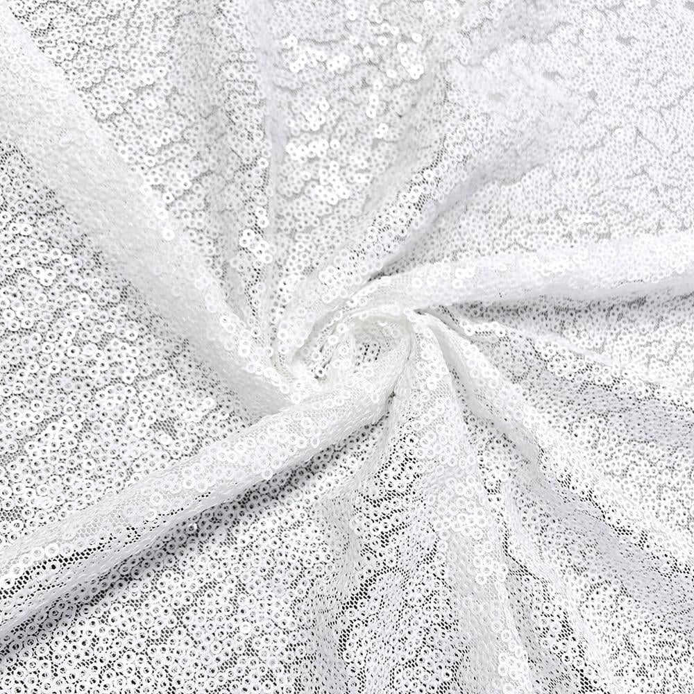 Zigzag Micro Sequins Starlight Fabric on Stretch Mesh Fabric 50" Wide ...