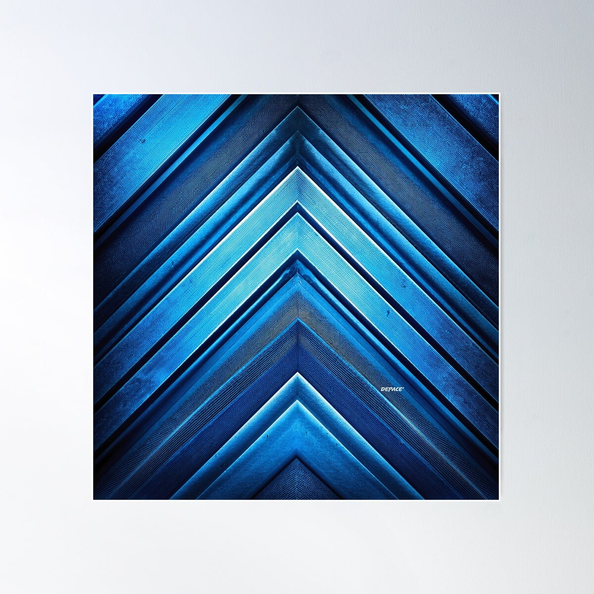 Zigzag Rhythm, Bold Lines On Electric Blue - Depace' Poster Wall Art ...