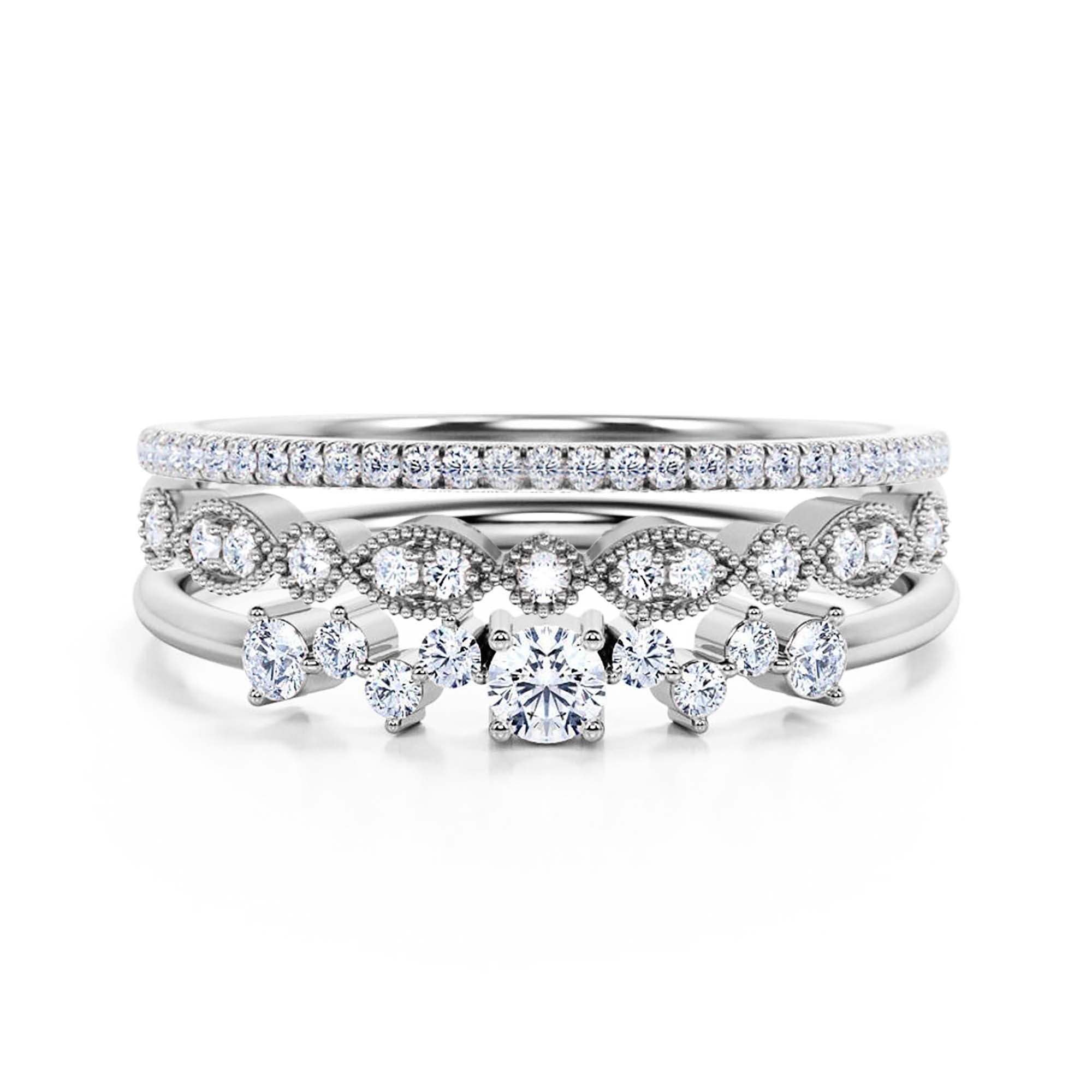 Zigzag Style 1.60 Carat Round Cut Diamond Moissanite Unique Style ...