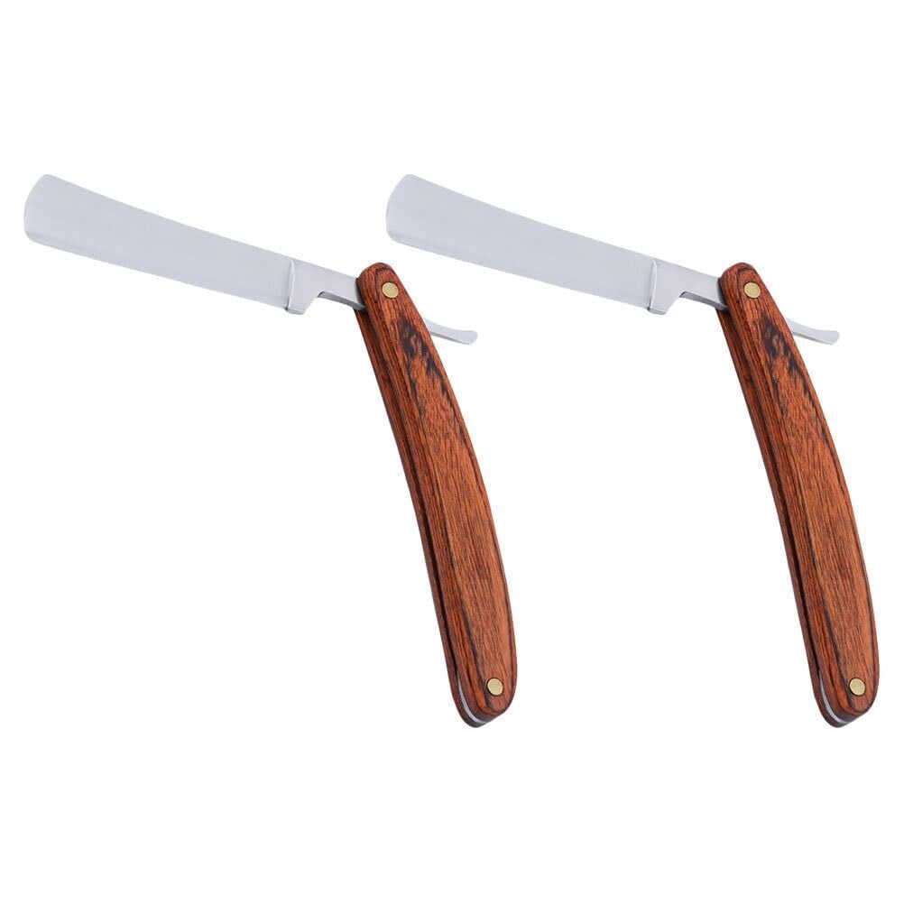 Zihao 2Pcs Straight Razor Vintage Folding Shaving Razor Manual Shaver ...
