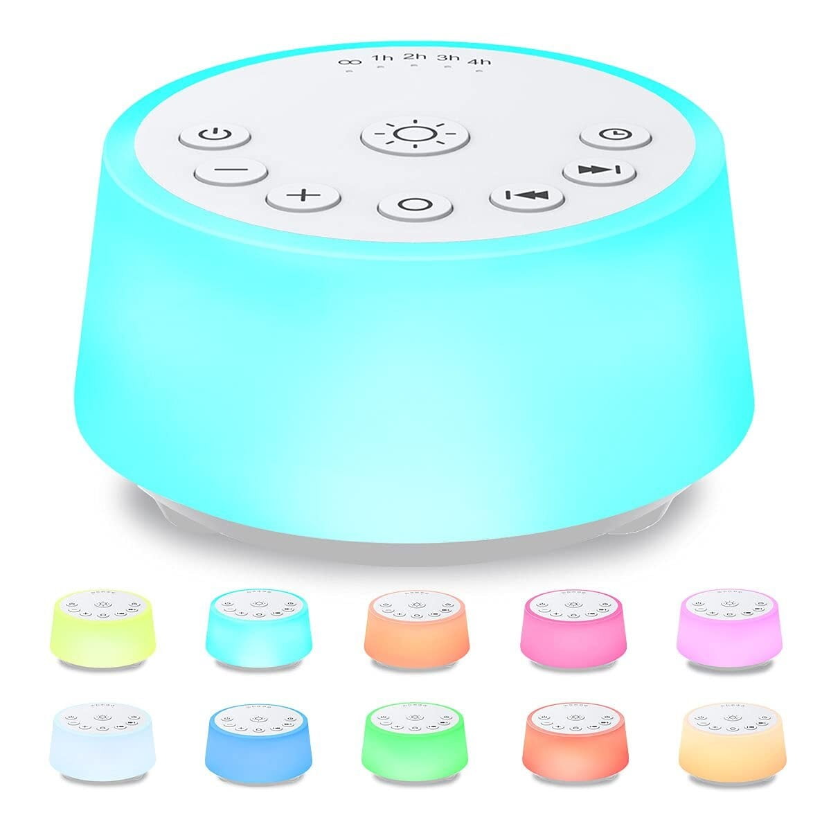 Zihao Color Noise Sound Machines with 10 Colors Night Light 25 Soothing ...