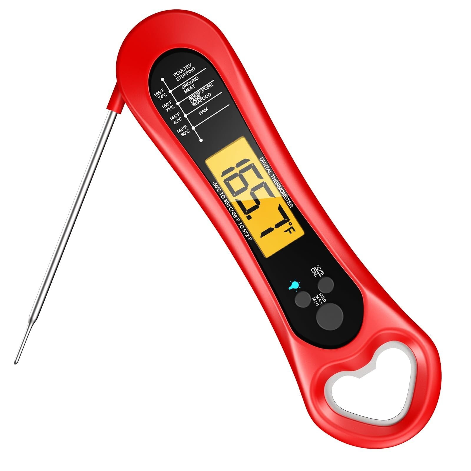 Zihao Meat Thermometer Digital, Instant Read Meat Thermometer for Grill ...