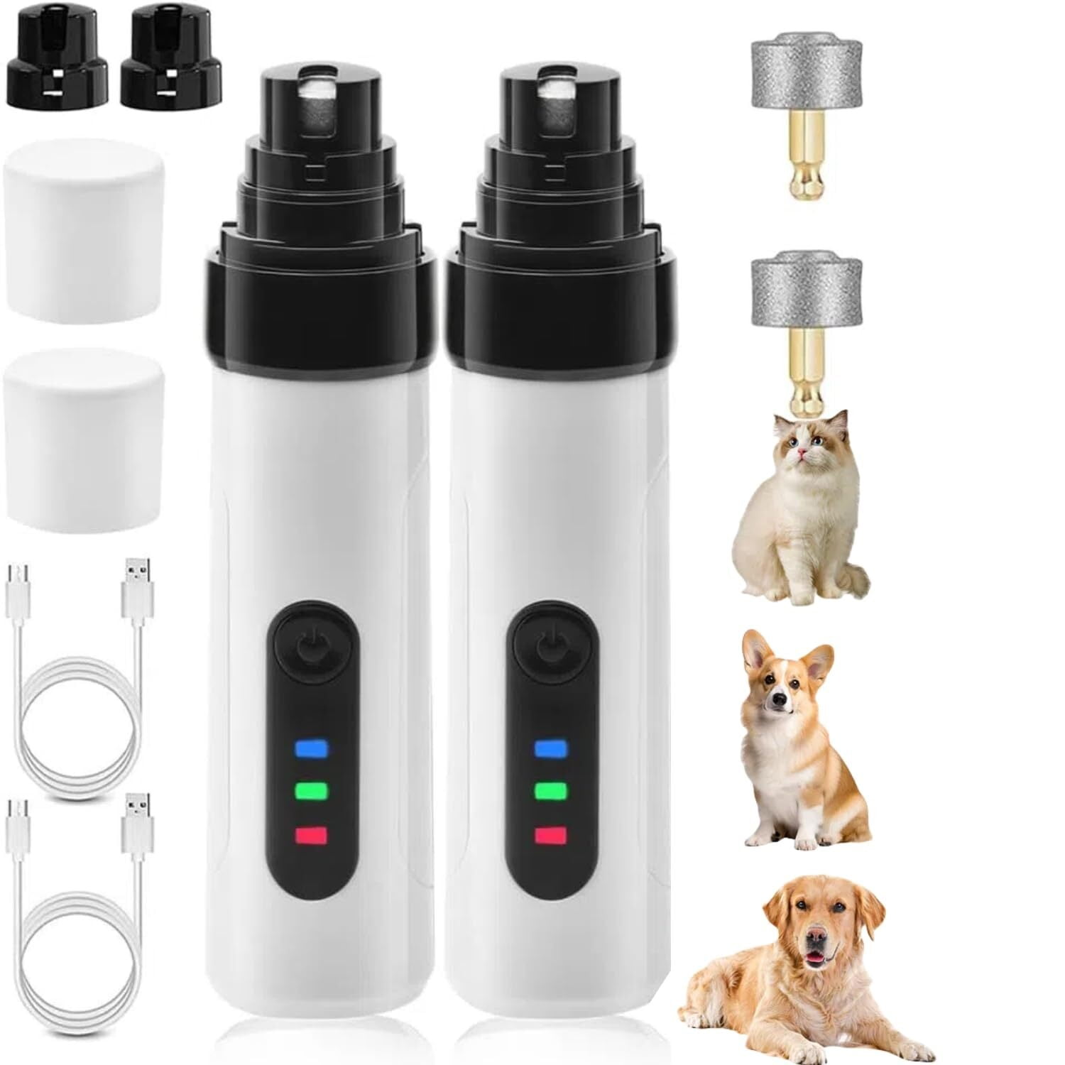 Zihao Nail Grinder, 2025 Upgraded Dog Silent Nail Grinder for Dogs ...