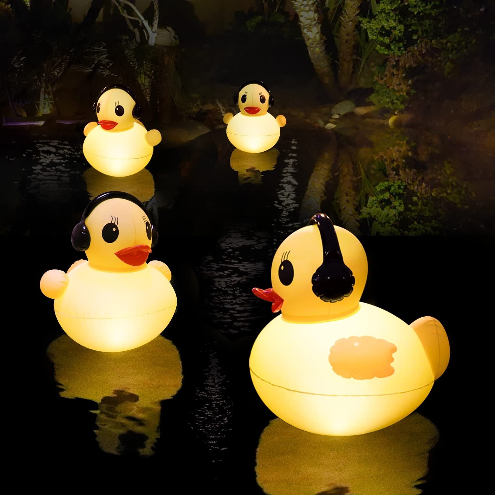 Zihao Solar Duck Pool Lights - 16-inch Floating LED Glow Lights for Spa ...