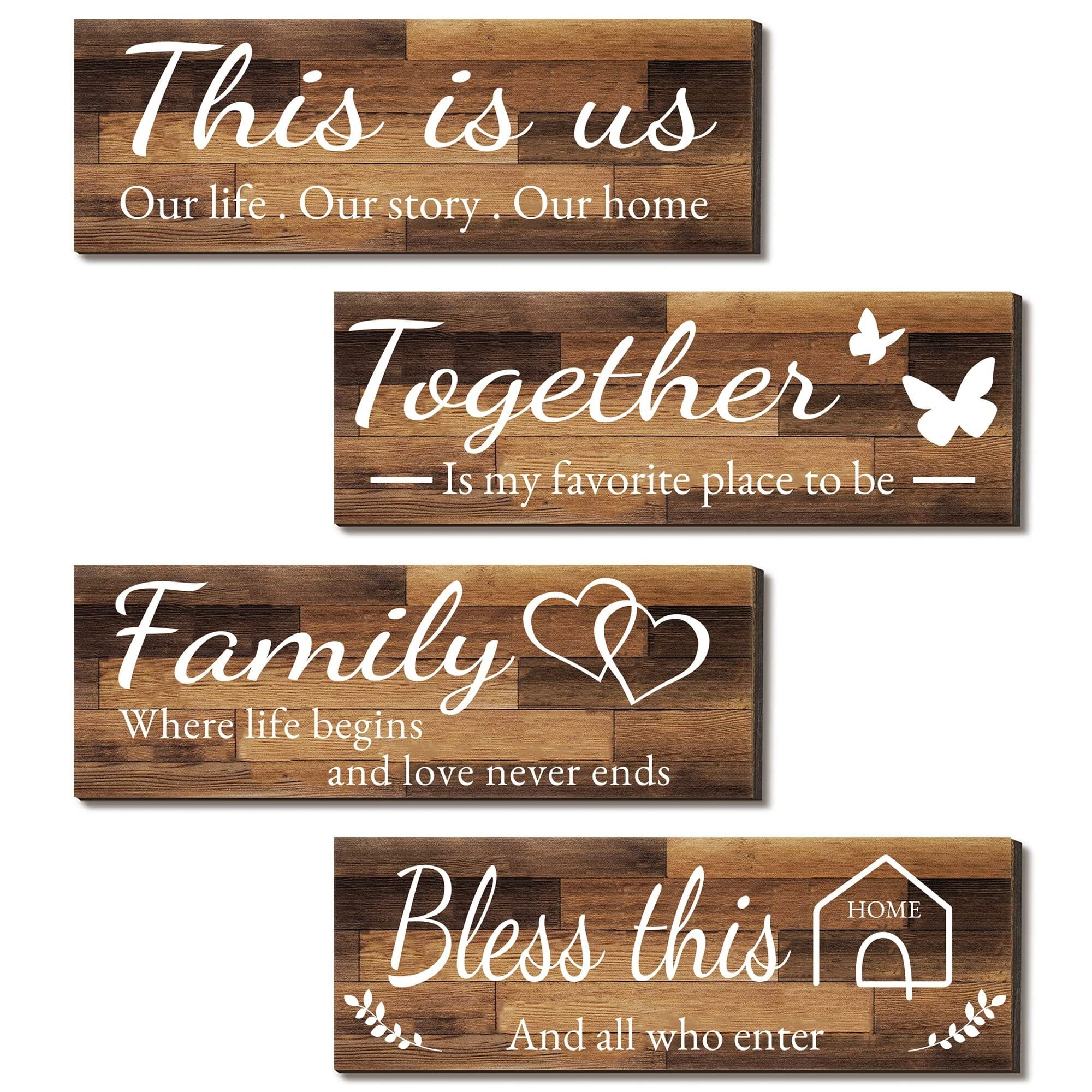 Zihao Wooden Rustic Hanging Motivational Wall Art Decoration Sign ...