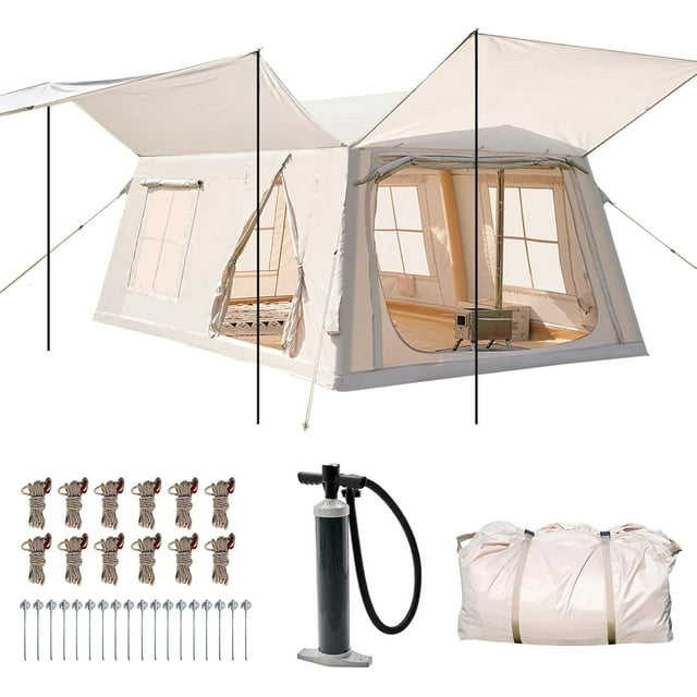 Zikebtuy 2/6/8 Person Inflatable Camping Tent, Easy Setup Blow Up Air ...