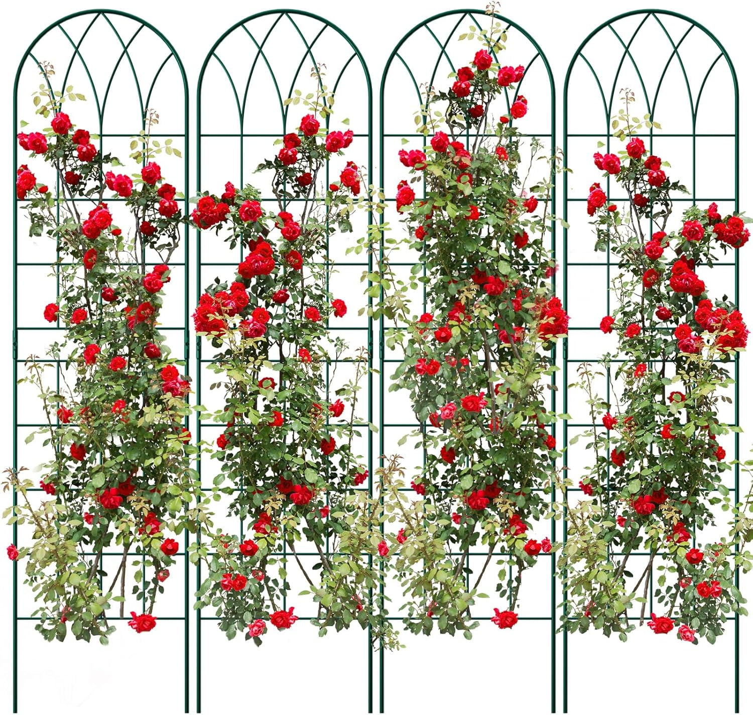 Zikebtuy 4Pack Metal Garden Trellis for Climbing Plants Outdoor, Metal ...