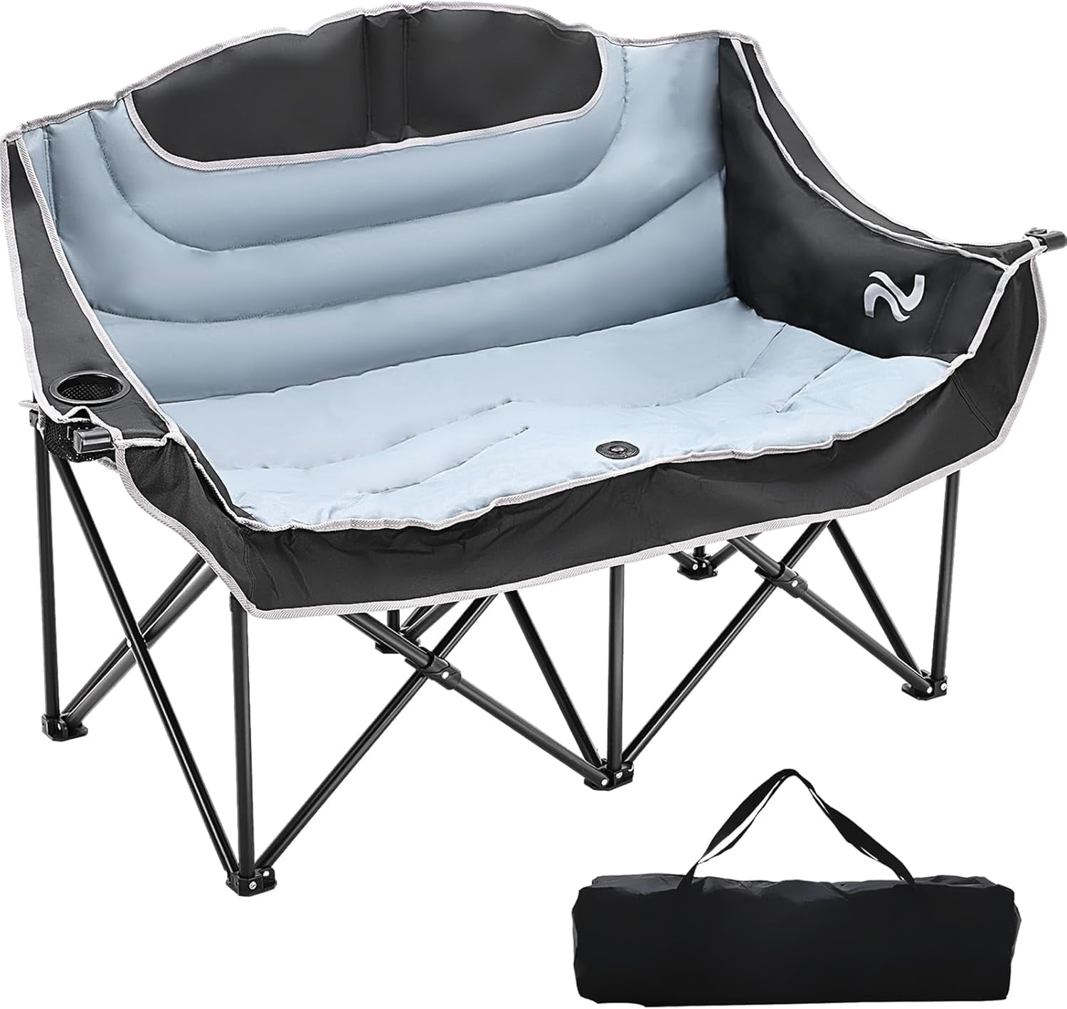 Zikebtuy Double Camping Chair for 2 Person - Oversized Padded Folding ...