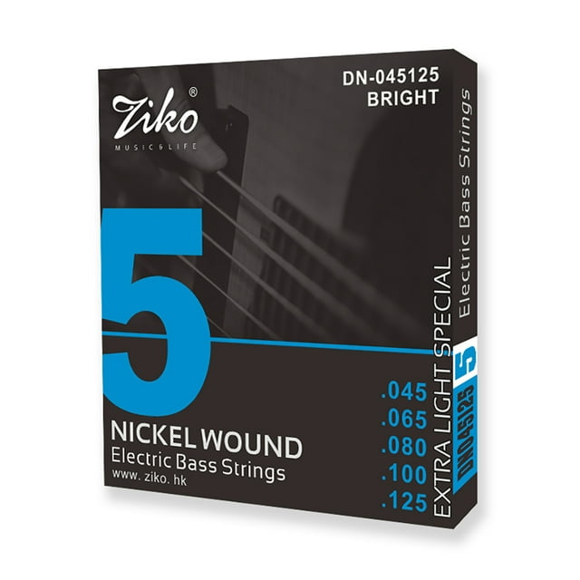 Ziko High-Carbon Steel and Nickel 5-String Electric Bass Guitar Strings ...