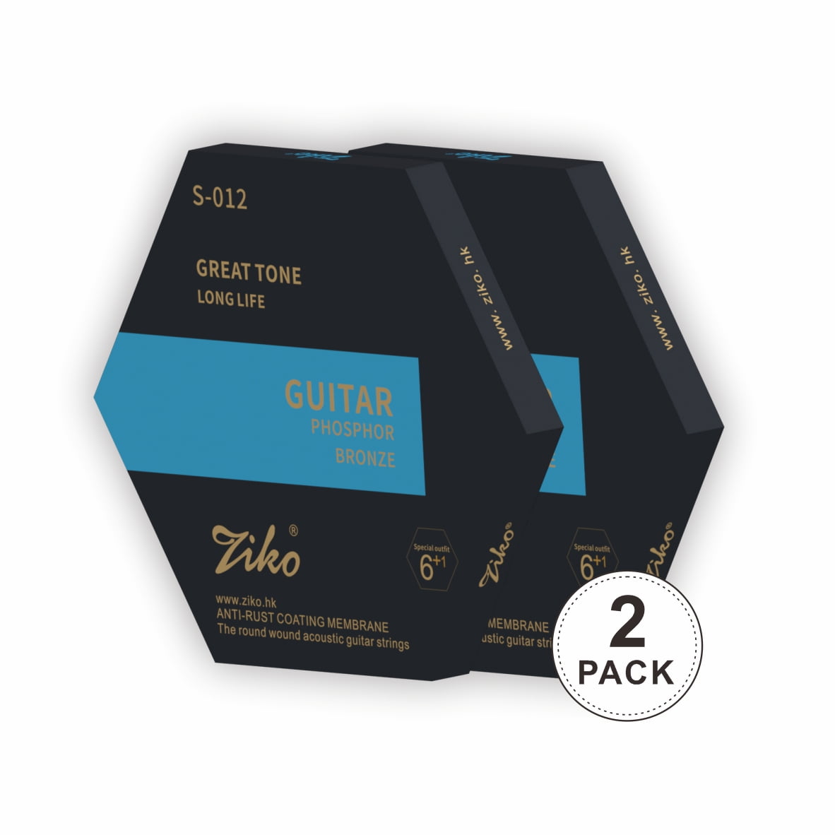 Ziko Acoustic Guitar Strings Hex High-Cabron Steel and 90/10 Phosphor ...