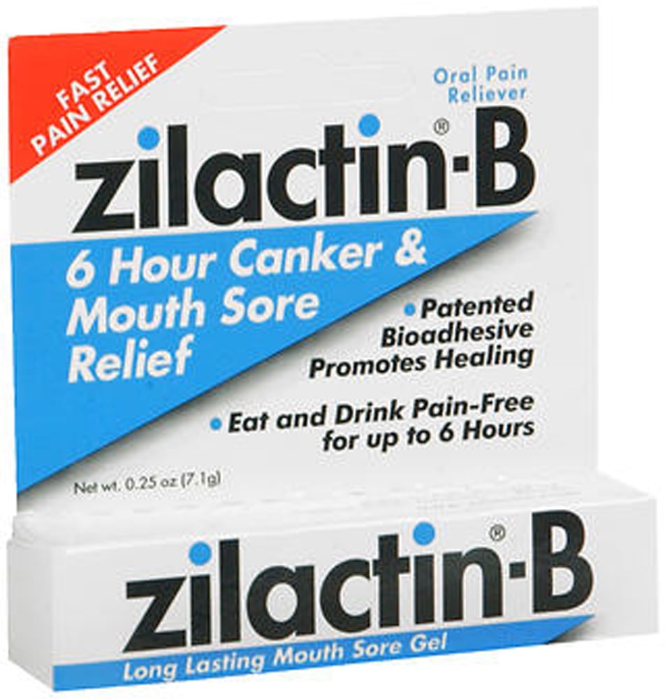 Zilactin-B Canker & Mouth Sore Relief Gel, 6 Hour Pain-Free, Pharmacist ...