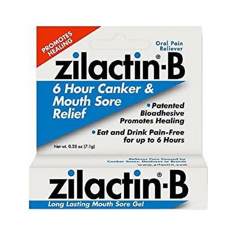 Zilactin B Long Lasting Mouth Sore Gel - 0.25 Oz(pack of 2) HSA/FSA ...