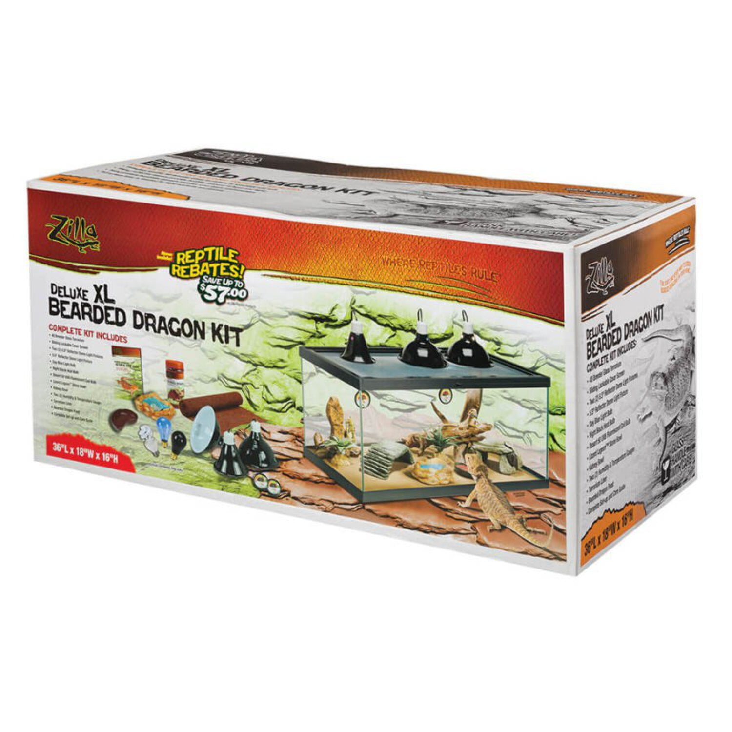 Zilla 28011 Deluxe Bearded Dragon Kit, 40 BR - Walmart.com