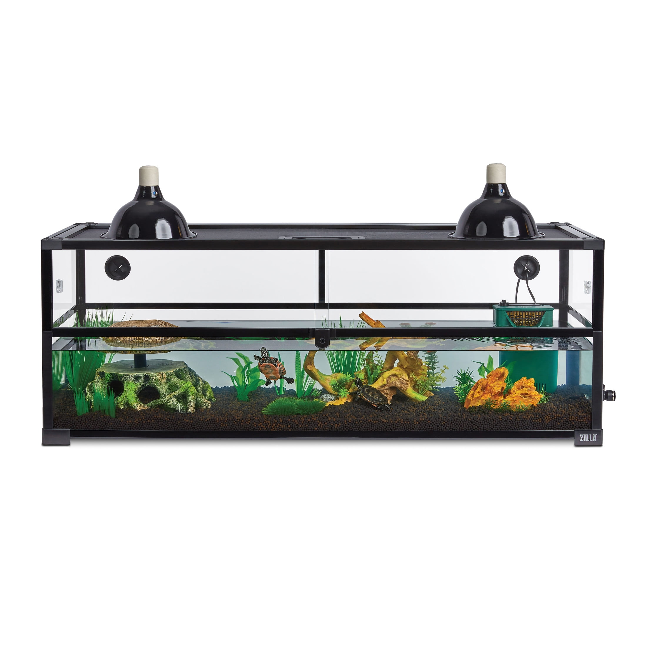 Zilla Aquatic Turtle QuickBuild Habitat 47”x15”x18” - Walmart.com
