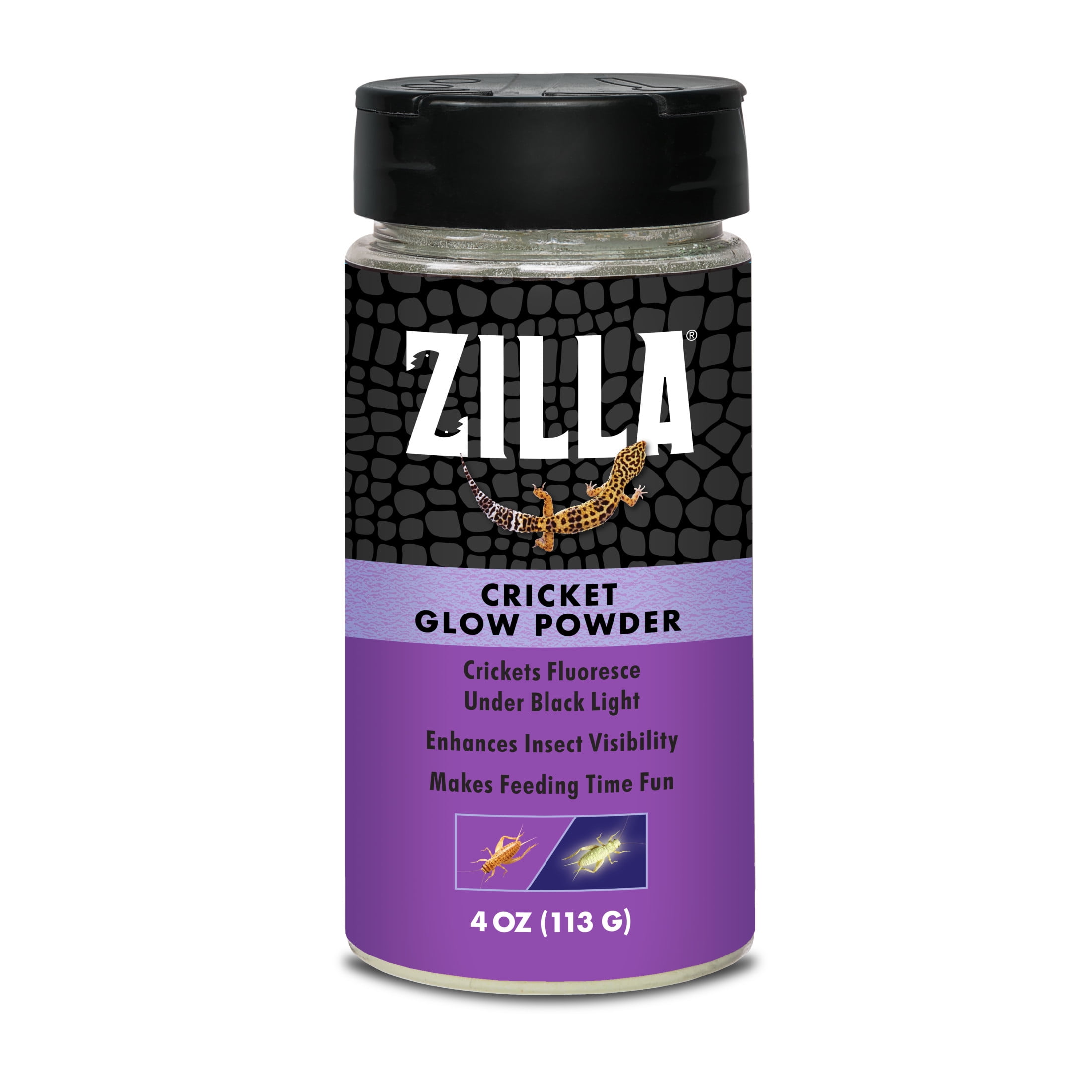 Zilla Cricket Glow Powder, Adds Calcium to Reptile Food, Fluoresces ...