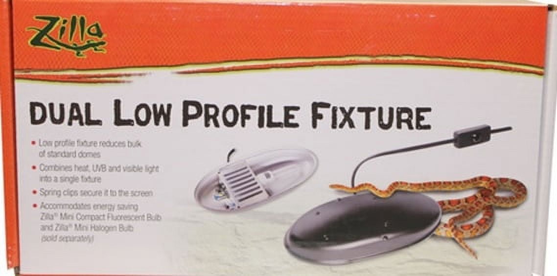 Zilla Dual Low Profile Fixture: Compact Light Heat Solution for Reptile ...