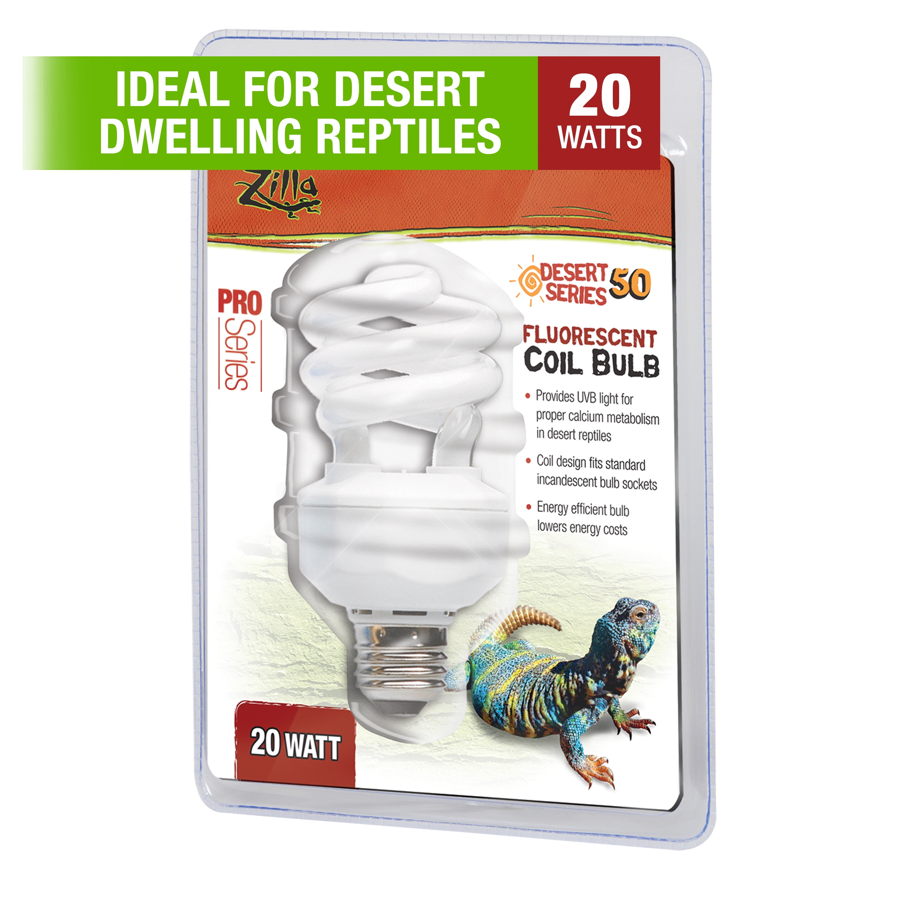 Zilla Fluorescent Coil Bulb Desert 20 Watts - Walmart.com