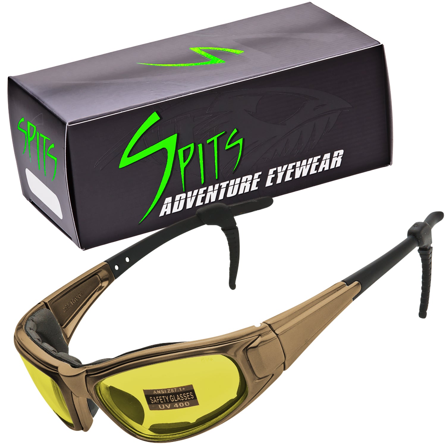 Zilla Foam Padded Safety Rated Motorcycle Eyewear Frame Color: Gold ...