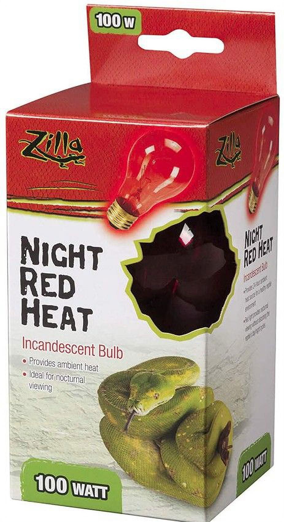 Zilla Incandescent Night Red Heat Bulb for Reptiles [Reptile, Lighting ...
