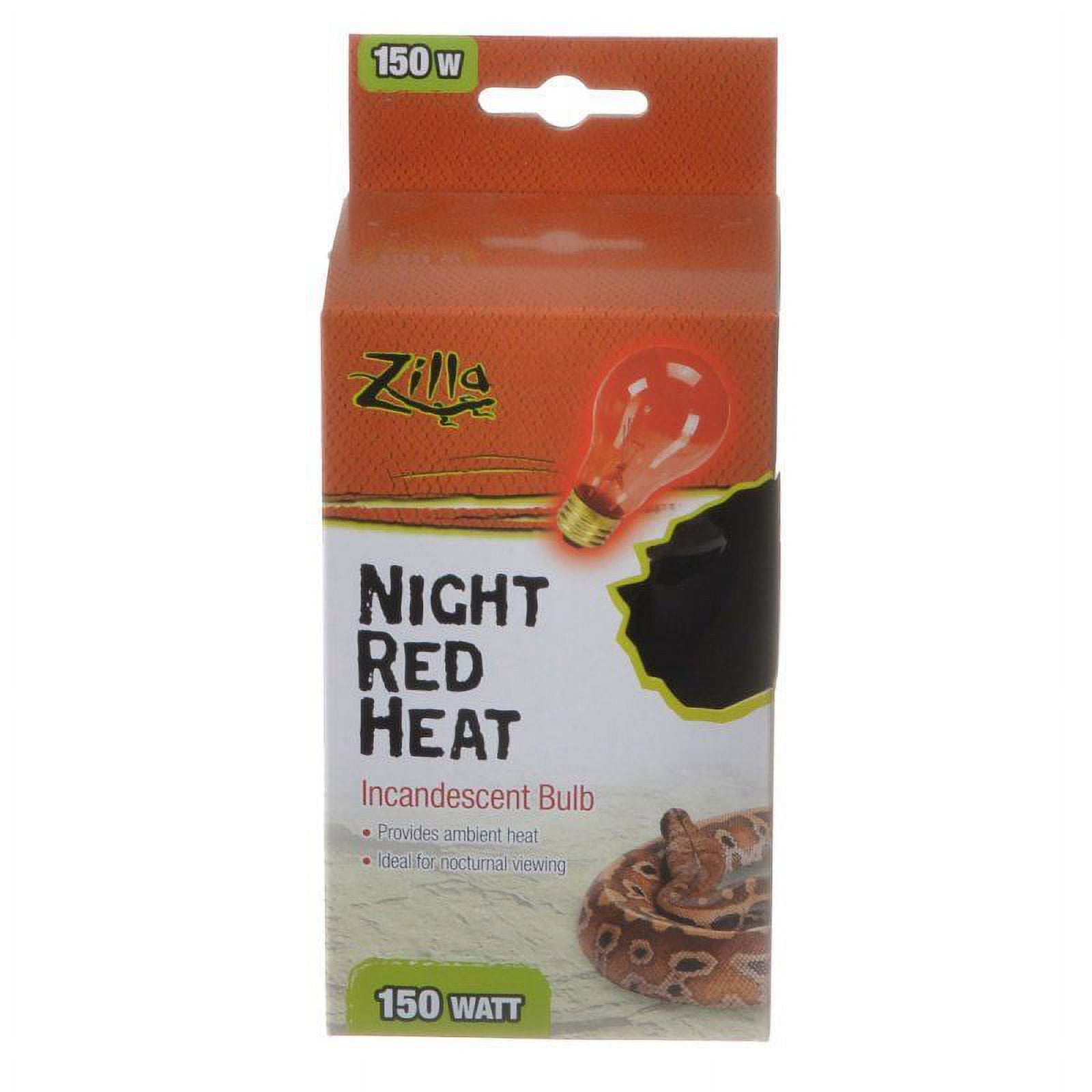 Zilla Incandescent Night Red Heat Bulb for Reptiles - 150w - Walmart.com