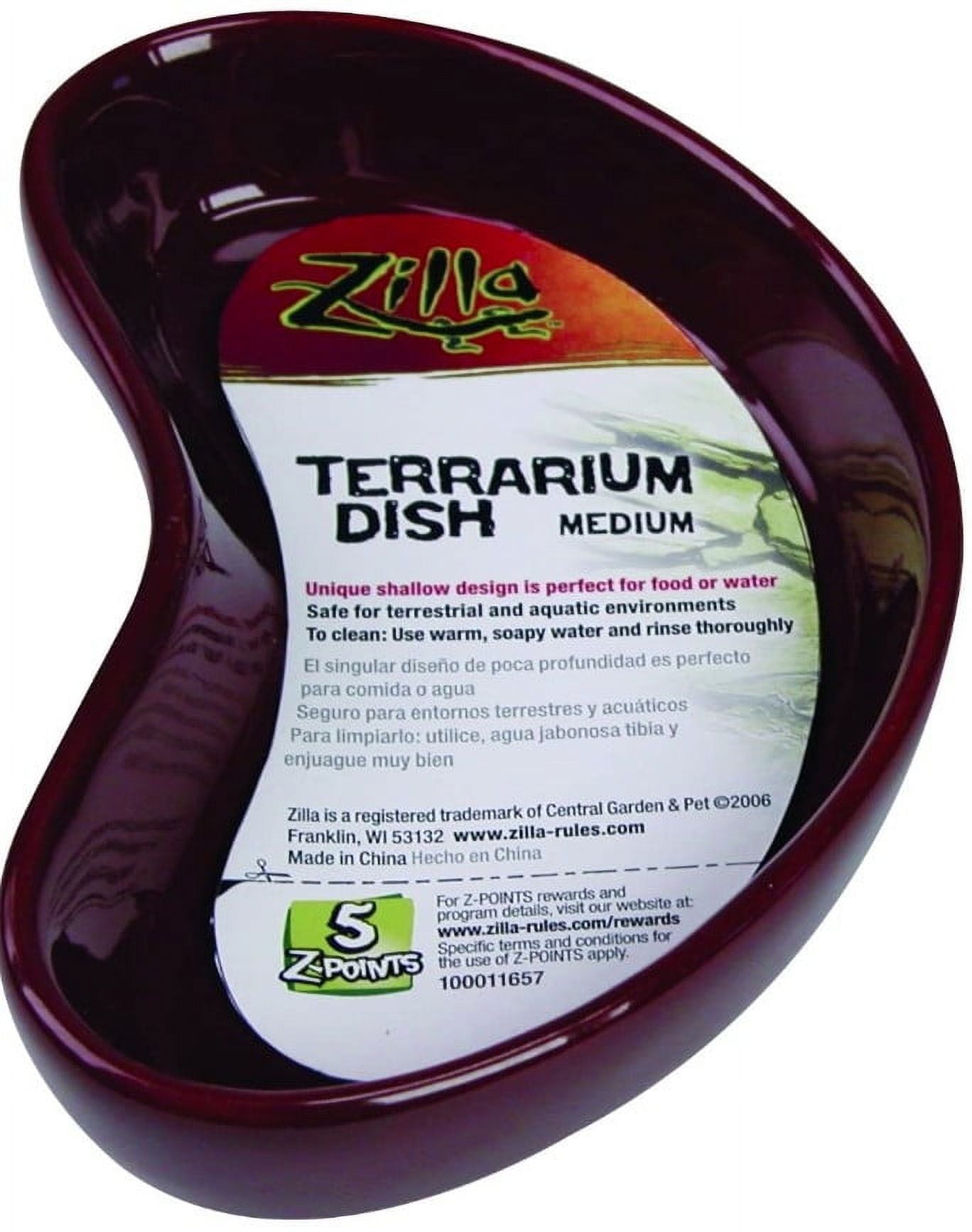 Zilla Kidney Shaped Terrarium Dish for Food or Water - Medium - Walmart.com