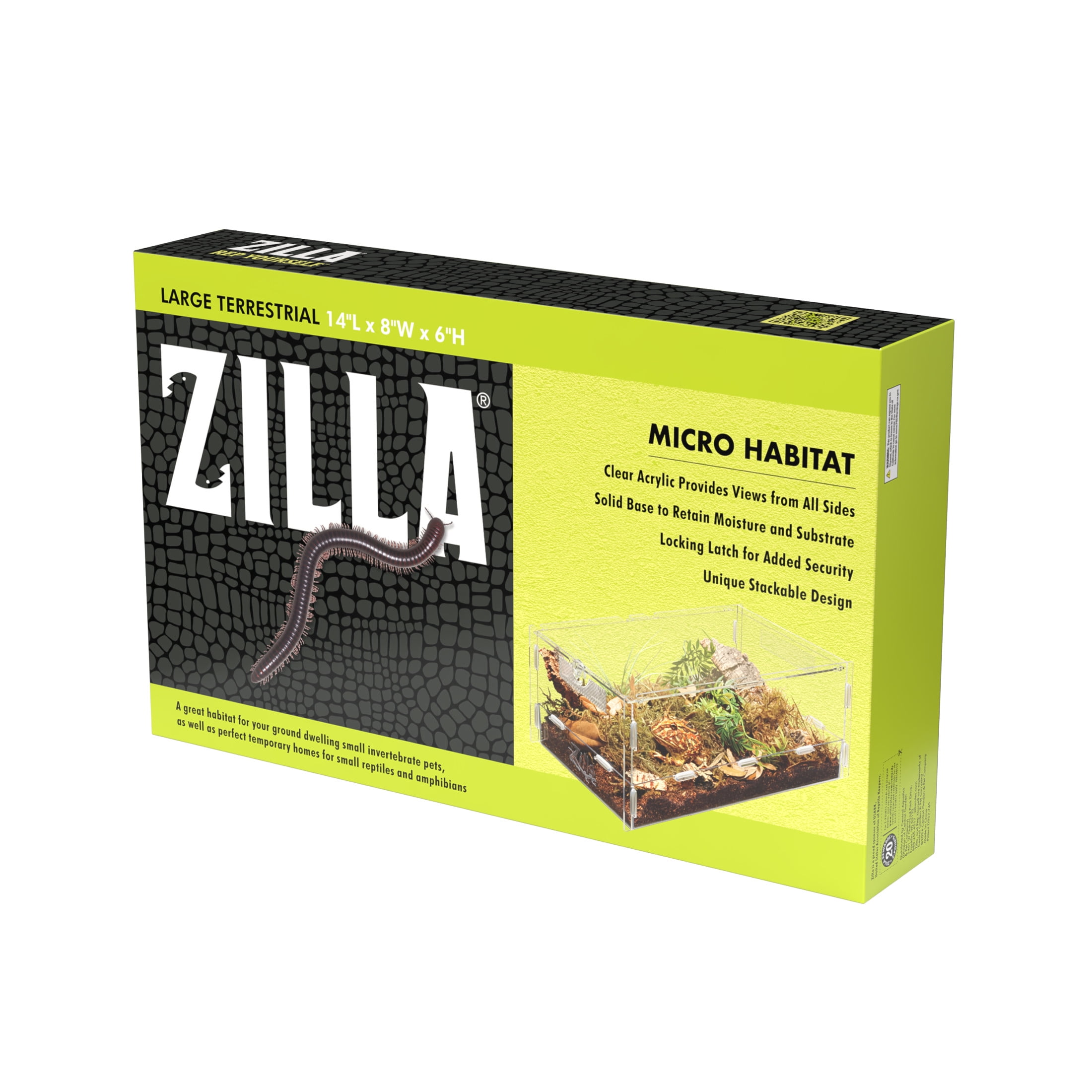 Zilla Micro Habitat Terrariums with Locking Latch Terrestrial, Large ...