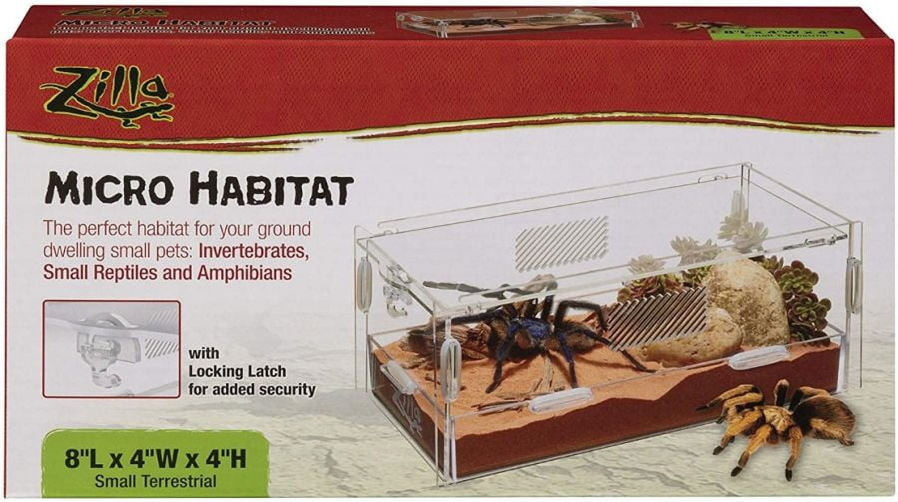 Zilla Micro Habitat Terrestrial for Ground Dwelling Small Pets [Reptile, Starter Kits] Small ...