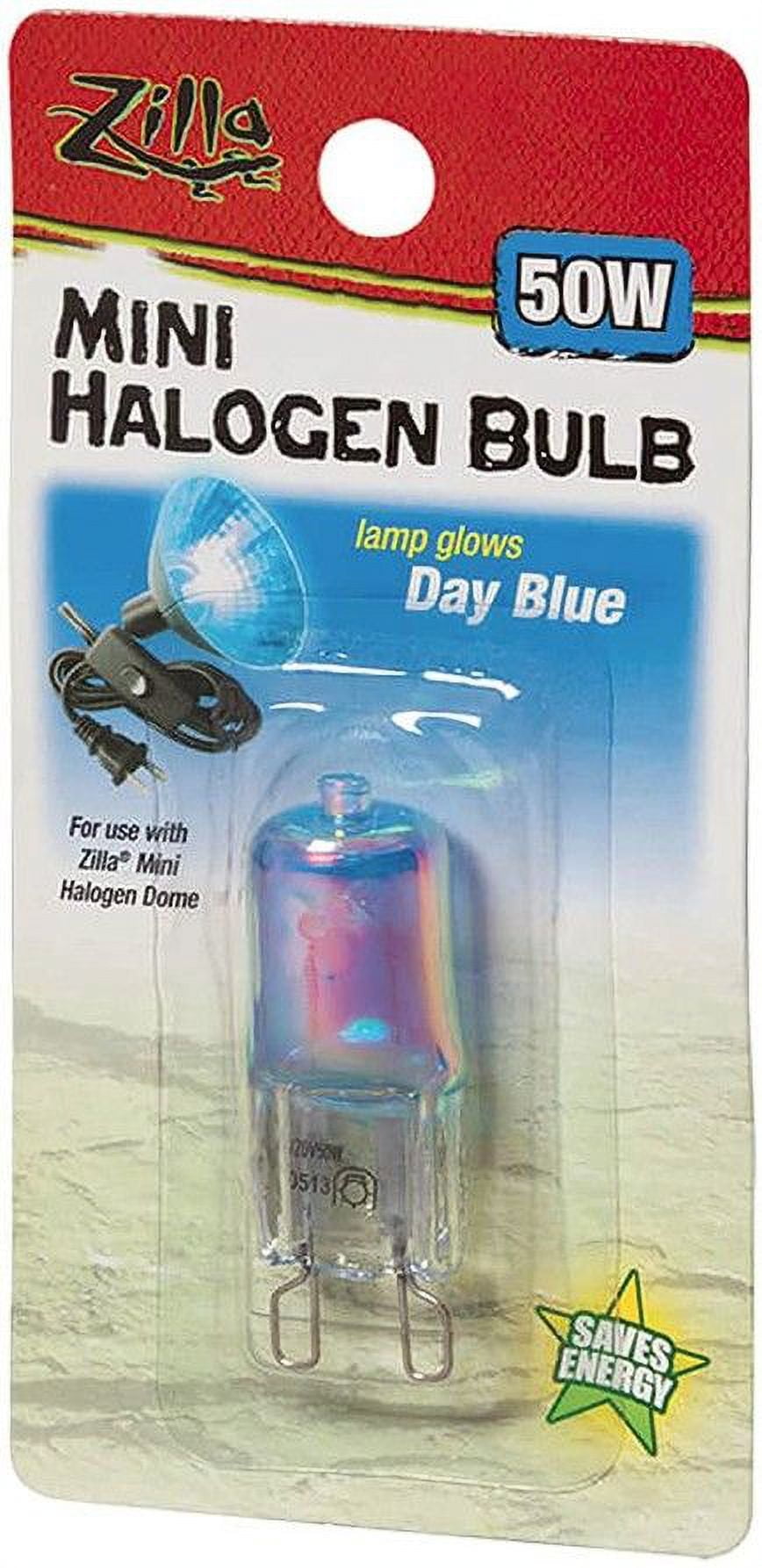 Zilla Mini Halogen Bulb - Day Blue [Reptile, Lighting Incandescent] 50W ...