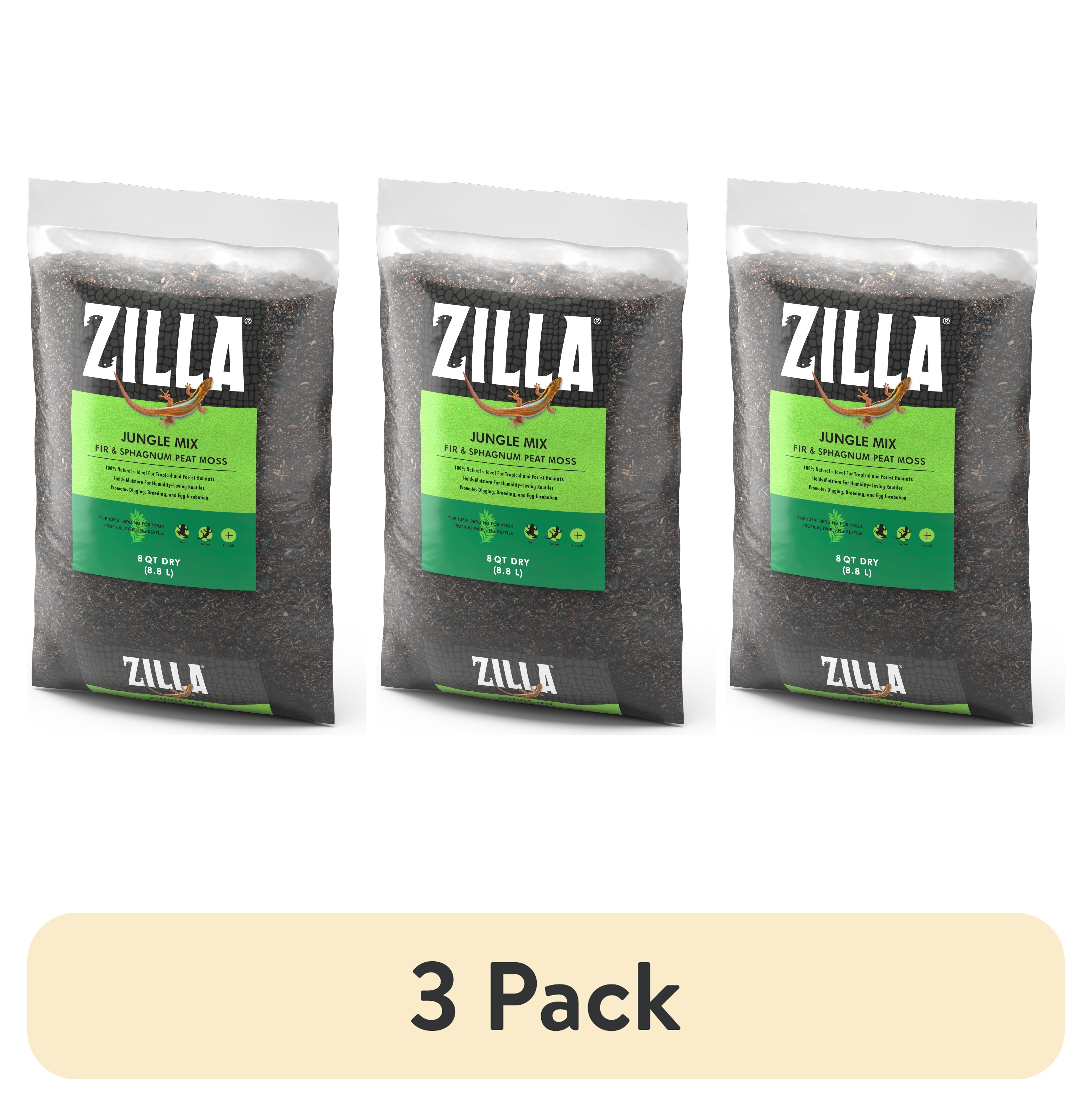 (3 pack) Zilla Pet Reptile Terrarium Substrate Bedding, Jungle Mix, for ...