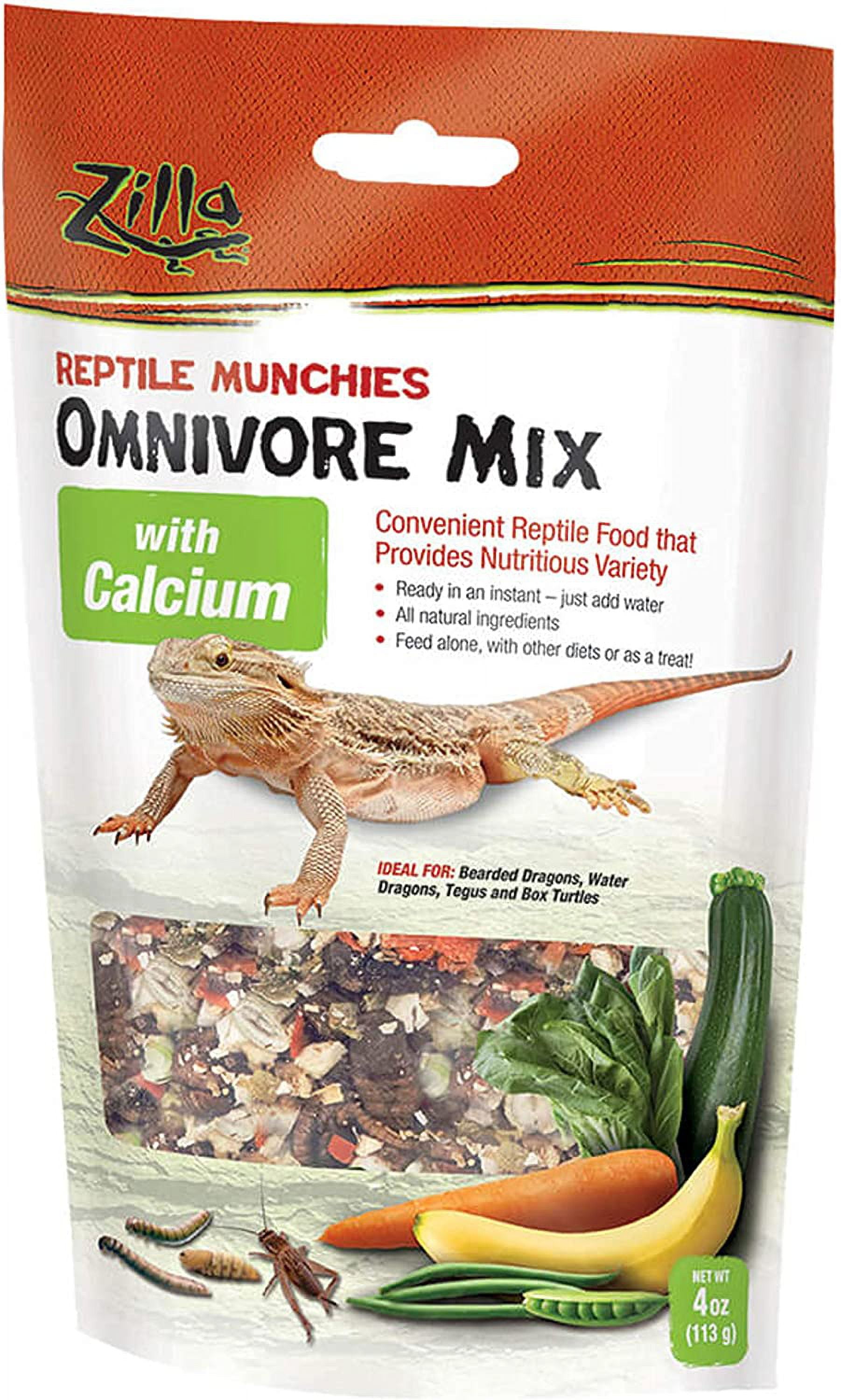 Zilla Reptile Food Munchies Omnivore Mix With Calcium For Bearded ...