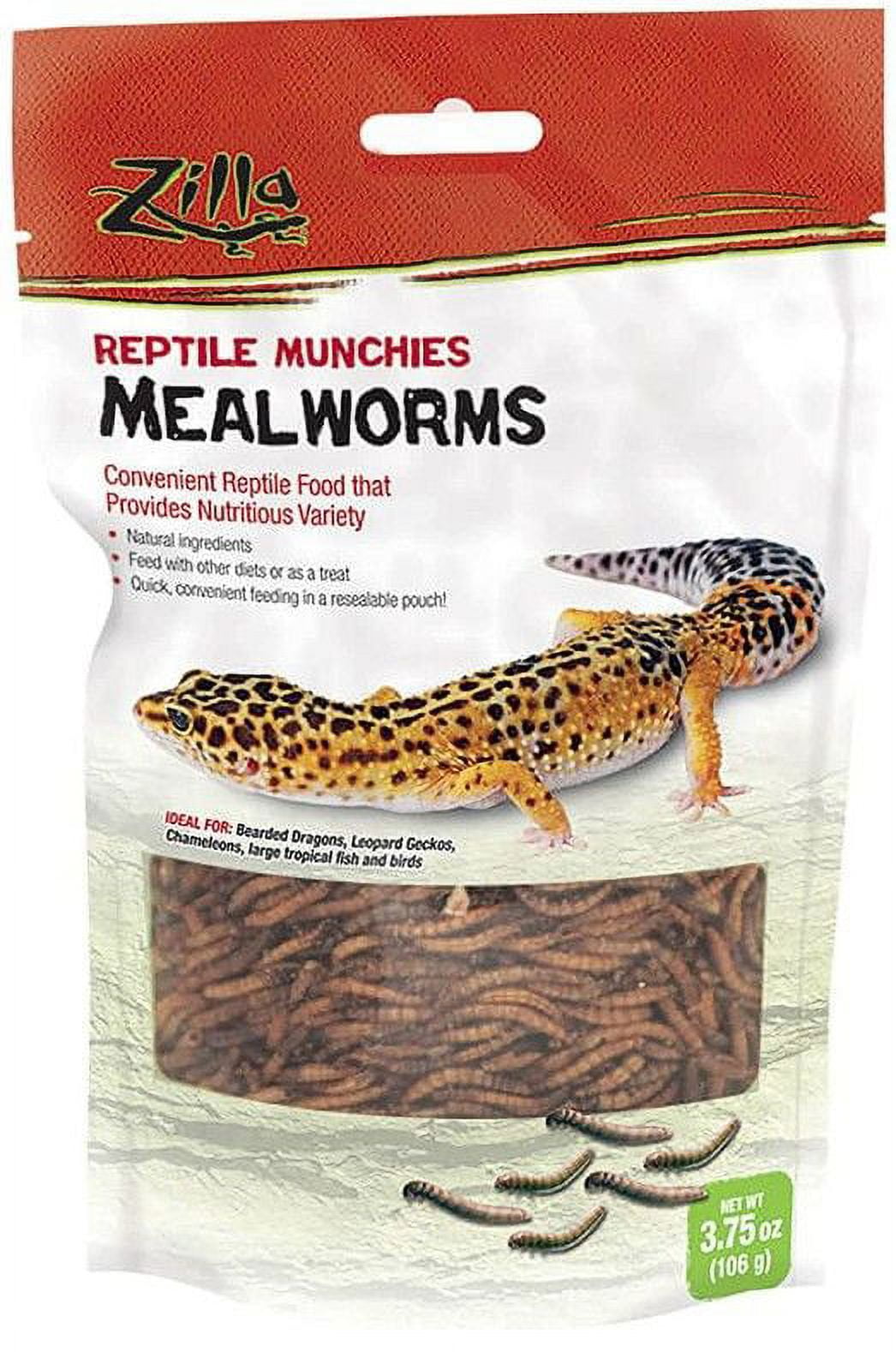 Zilla Reptile Munchies - Mealworms [Reptile, Foods Dry] 3.75 oz ...