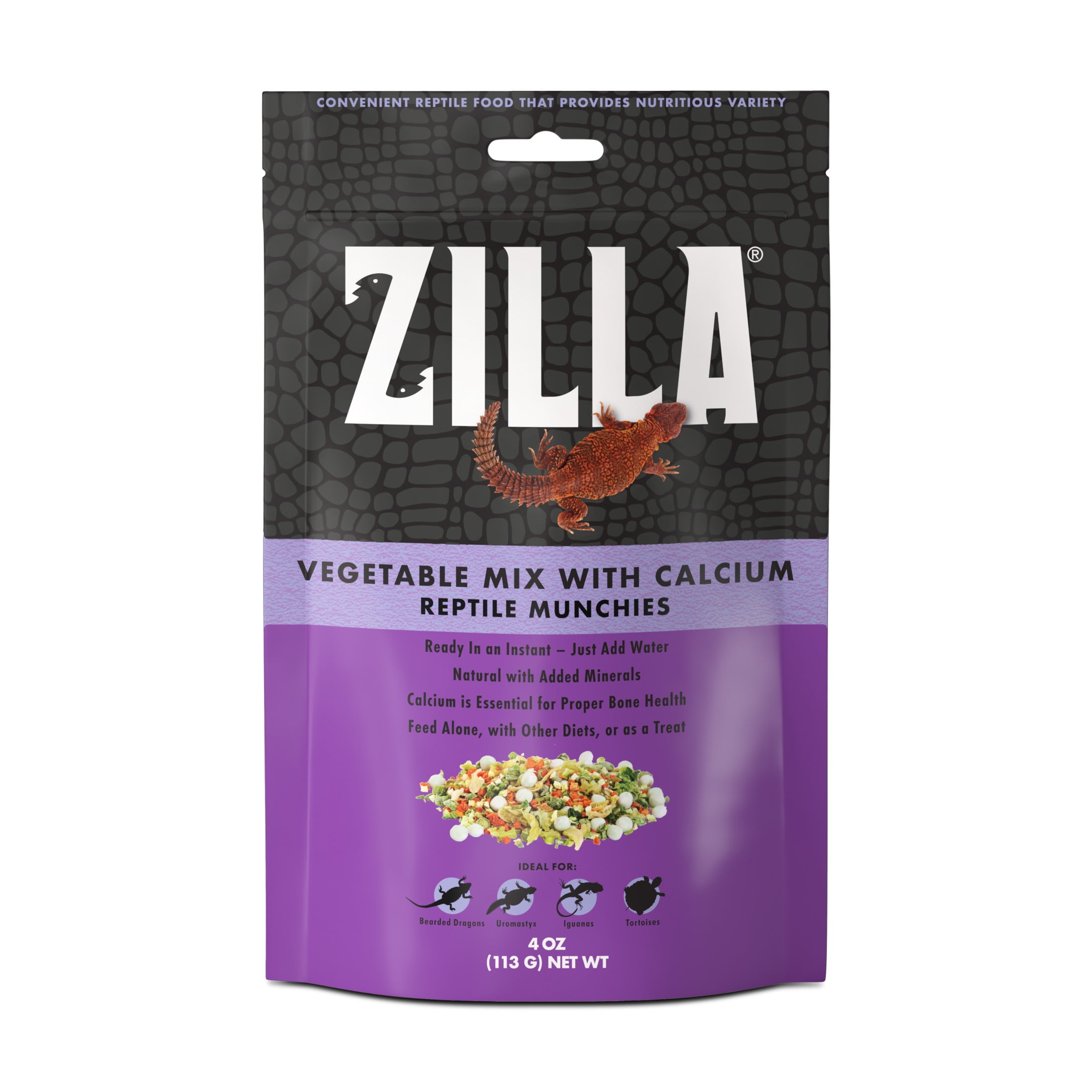 Zilla Reptile Munchies Vegetable Mix with Calcium 4 oz. - Walmart.com