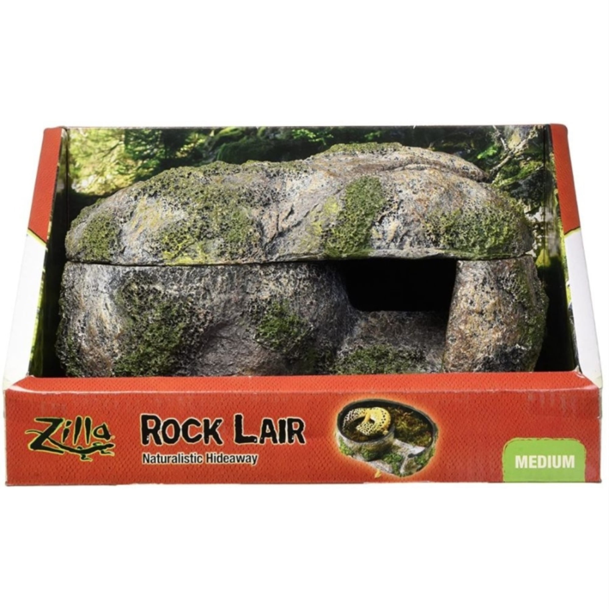 Zilla Naturalistic Basking Reptile Rock Lair Hideaway for Snakes ...