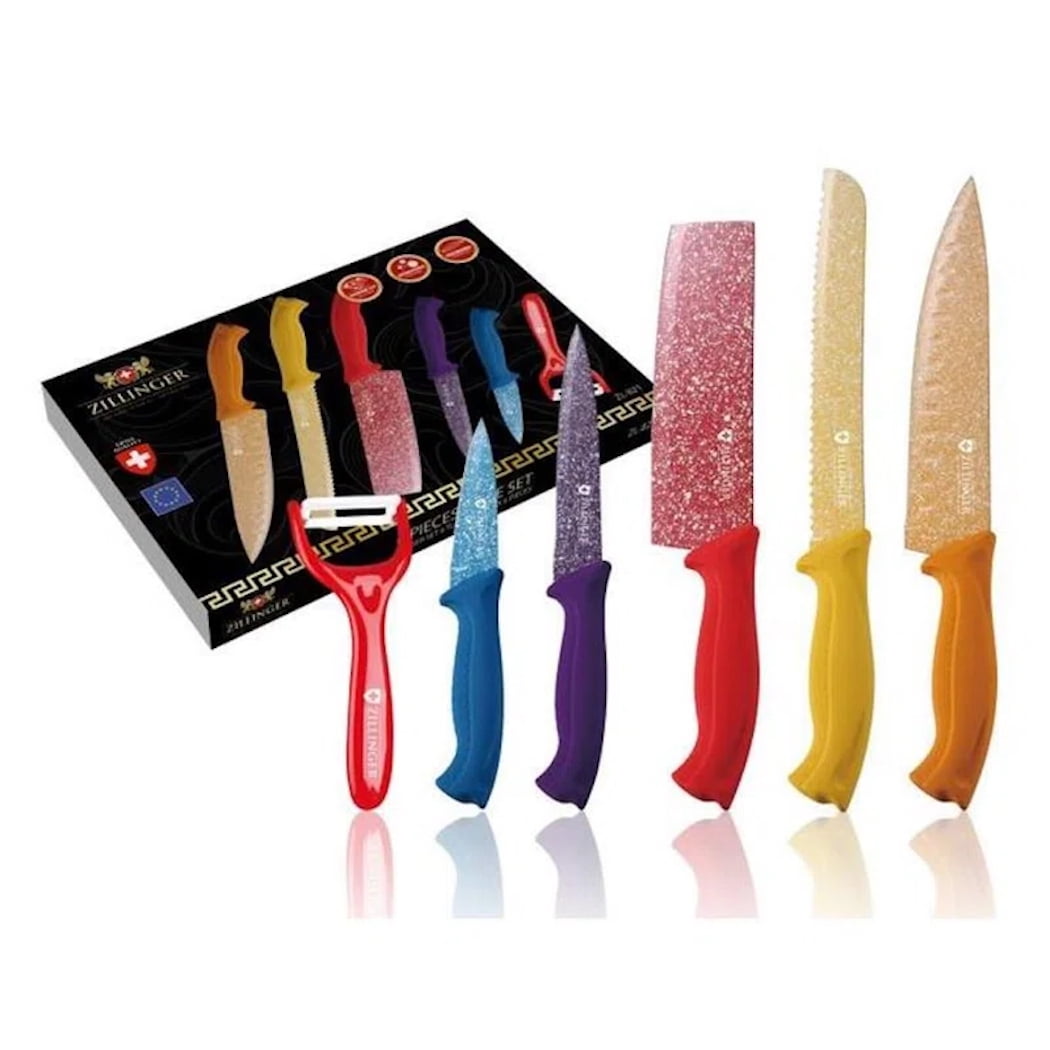 Zillinger Cutlery Set Colorful Ergonomic Handle 6 Piece - Walmart.com