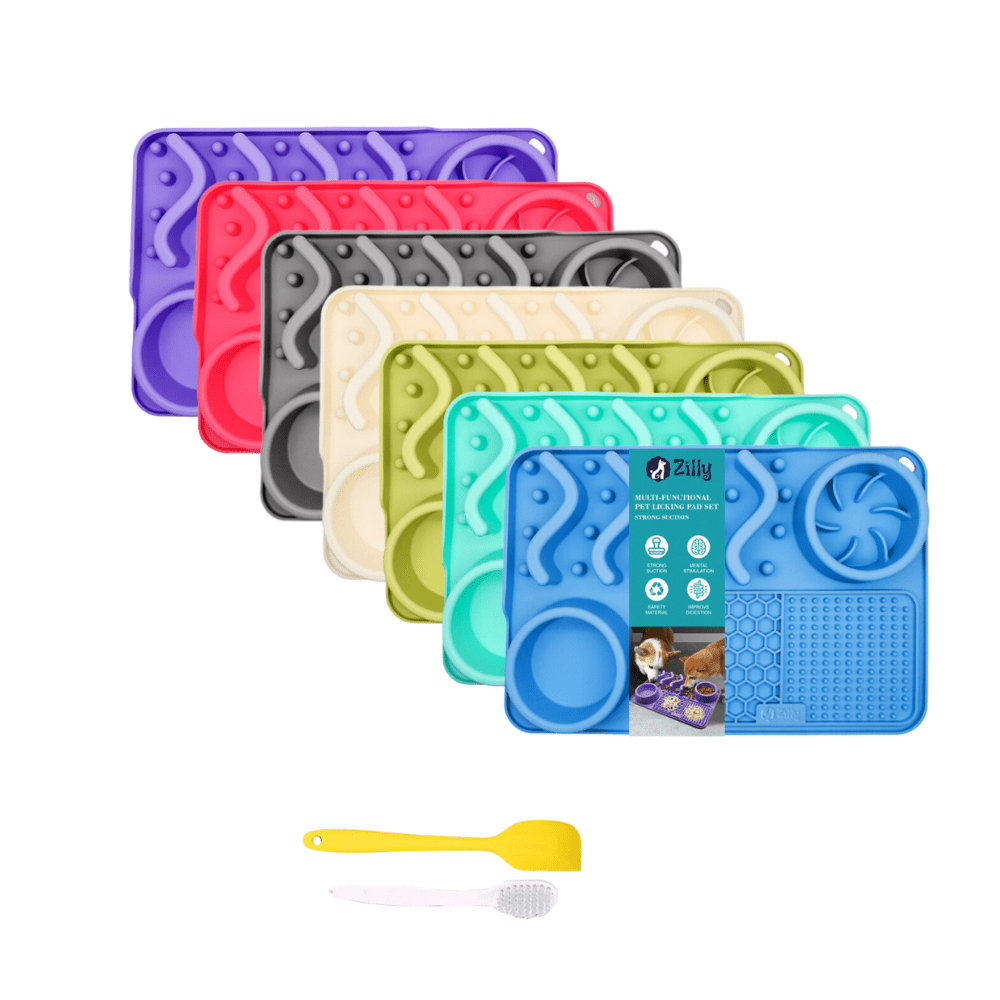 Zilly Slow Feeder Dog Food Mat, Lick Mat for Small Dogs and Cats - Slow ...