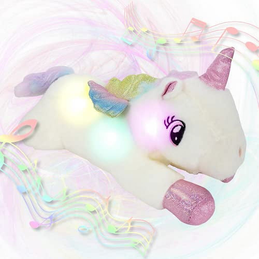 Zillywood Soft Plush Cute Stuffed Animals: Light Up Singing Unicorn ...