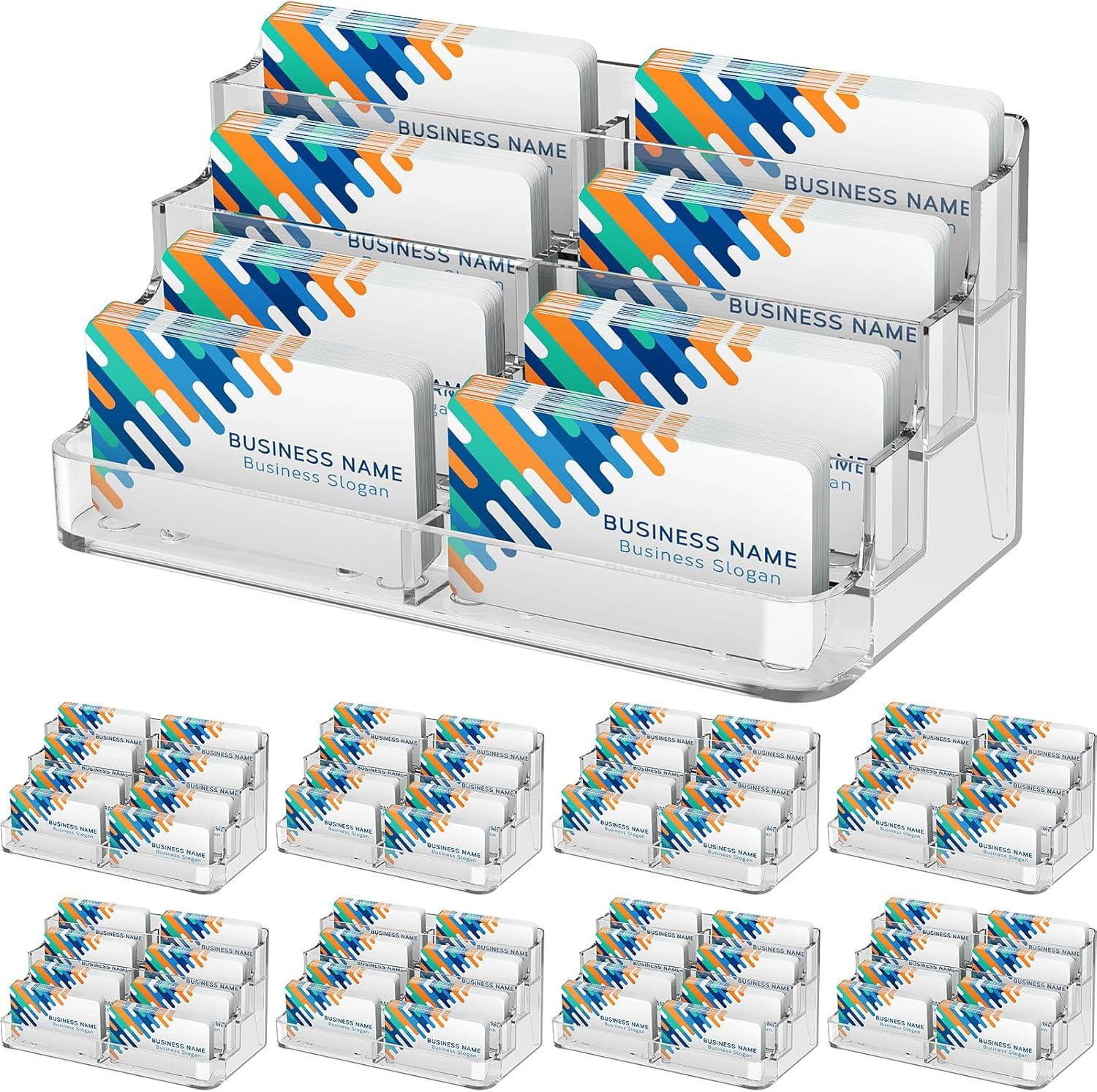 Ziloes Acrylic Business Card Holder for Desk Multiple Business Card ...