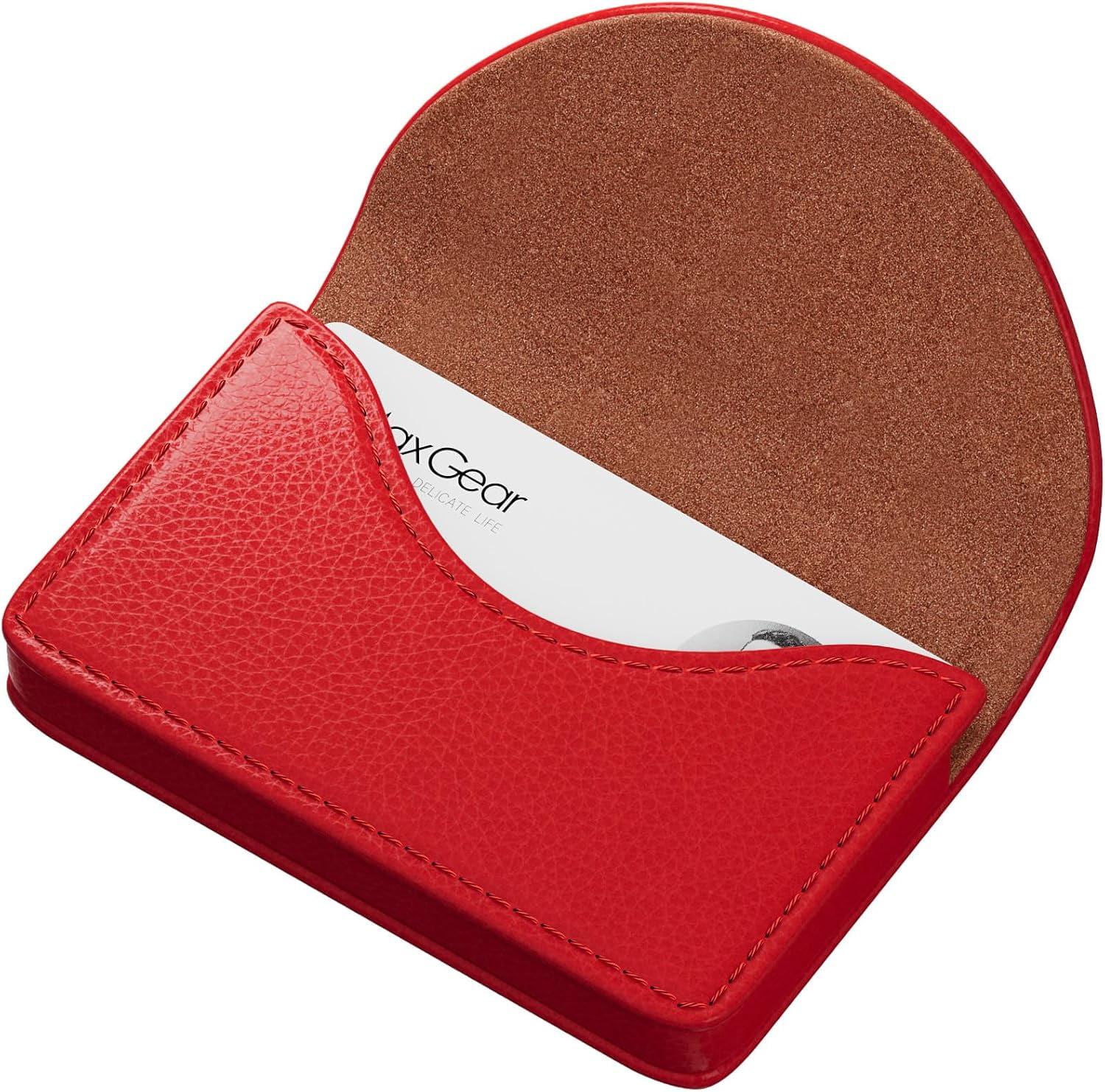 Ziloes Business Card Holder, PU Leather Business Card Case Pocket ...